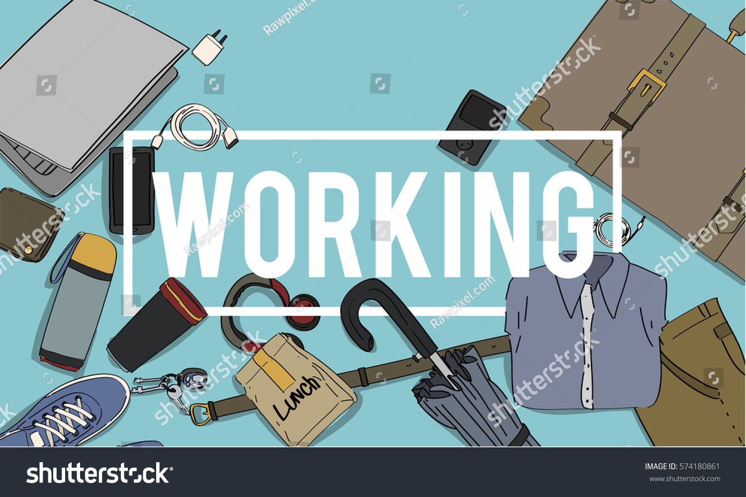 Working Word Vector Gadget Illustration Stock Vector (Royalty Free ...