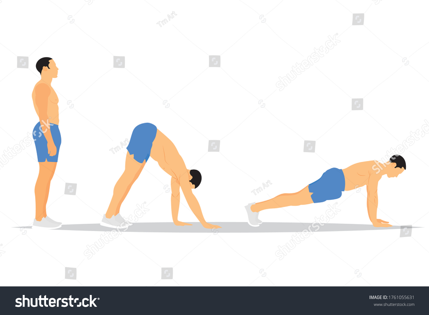 Workouts Men No Equipment Vector Art Stock Vector (Royalty Free ...