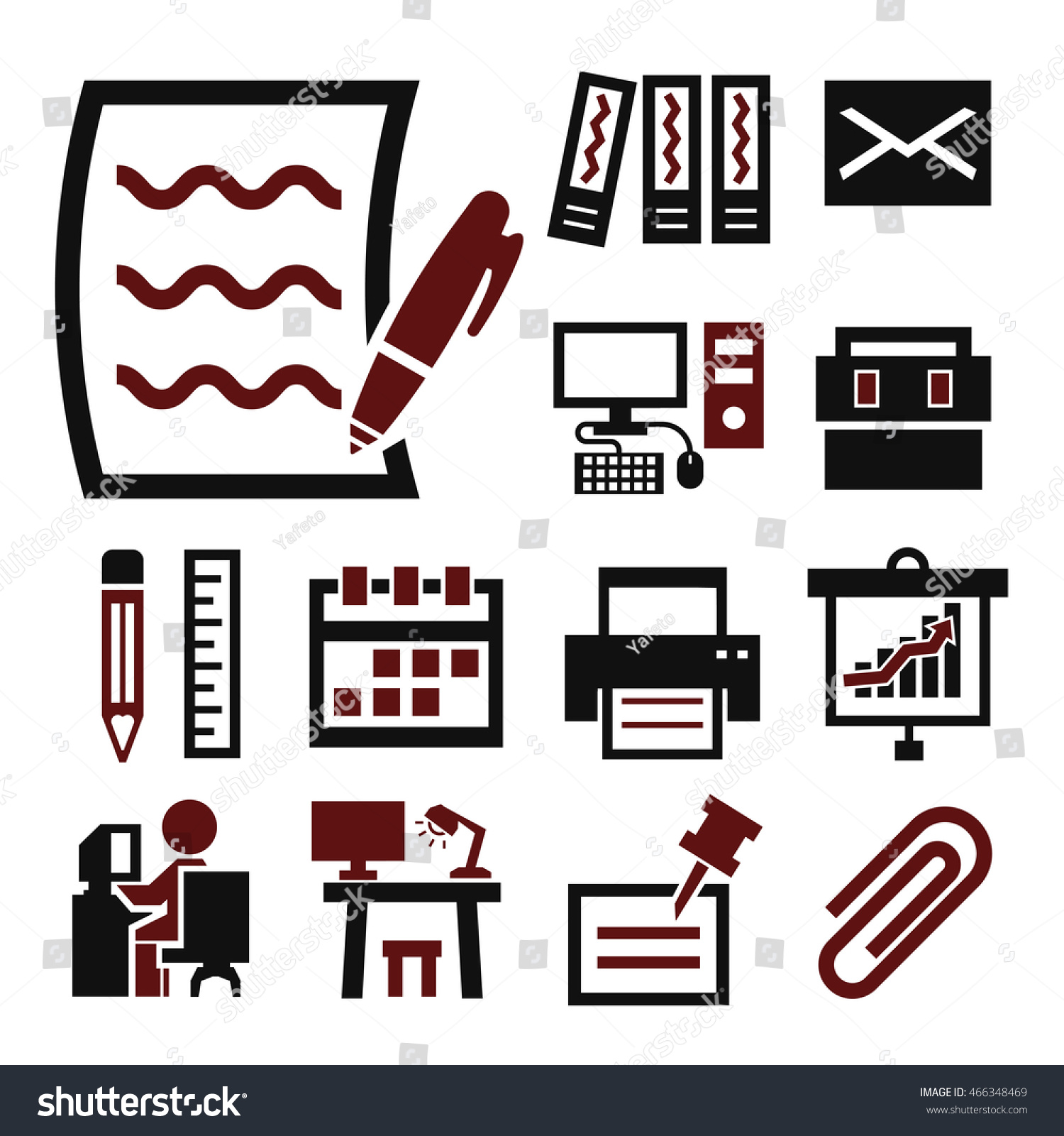 Workplace Icon Set Stock Vector (Royalty Free) 466348469 | Shutterstock