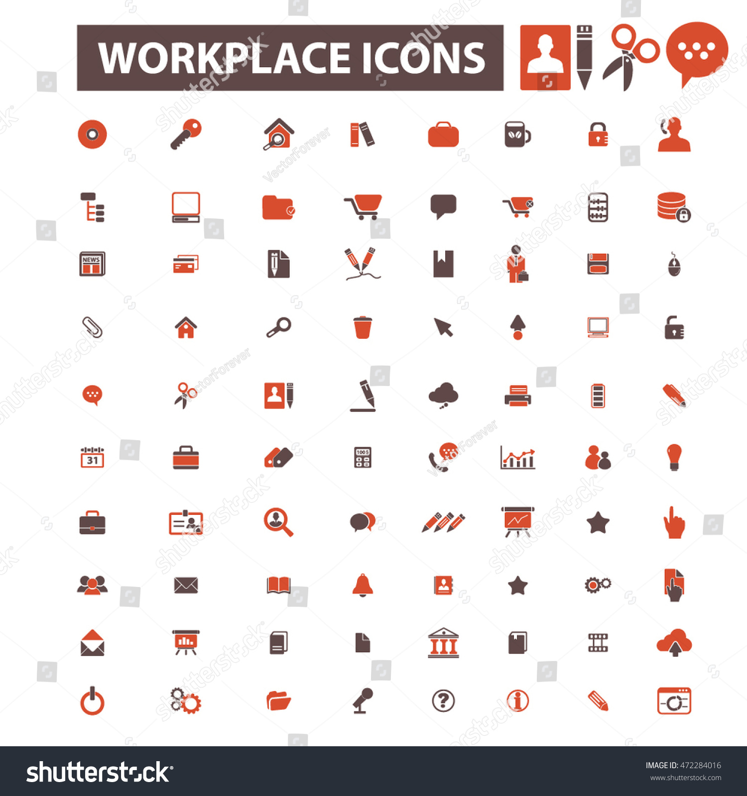 Workplace Icons Stock Vector (Royalty Free) 472284016 | Shutterstock