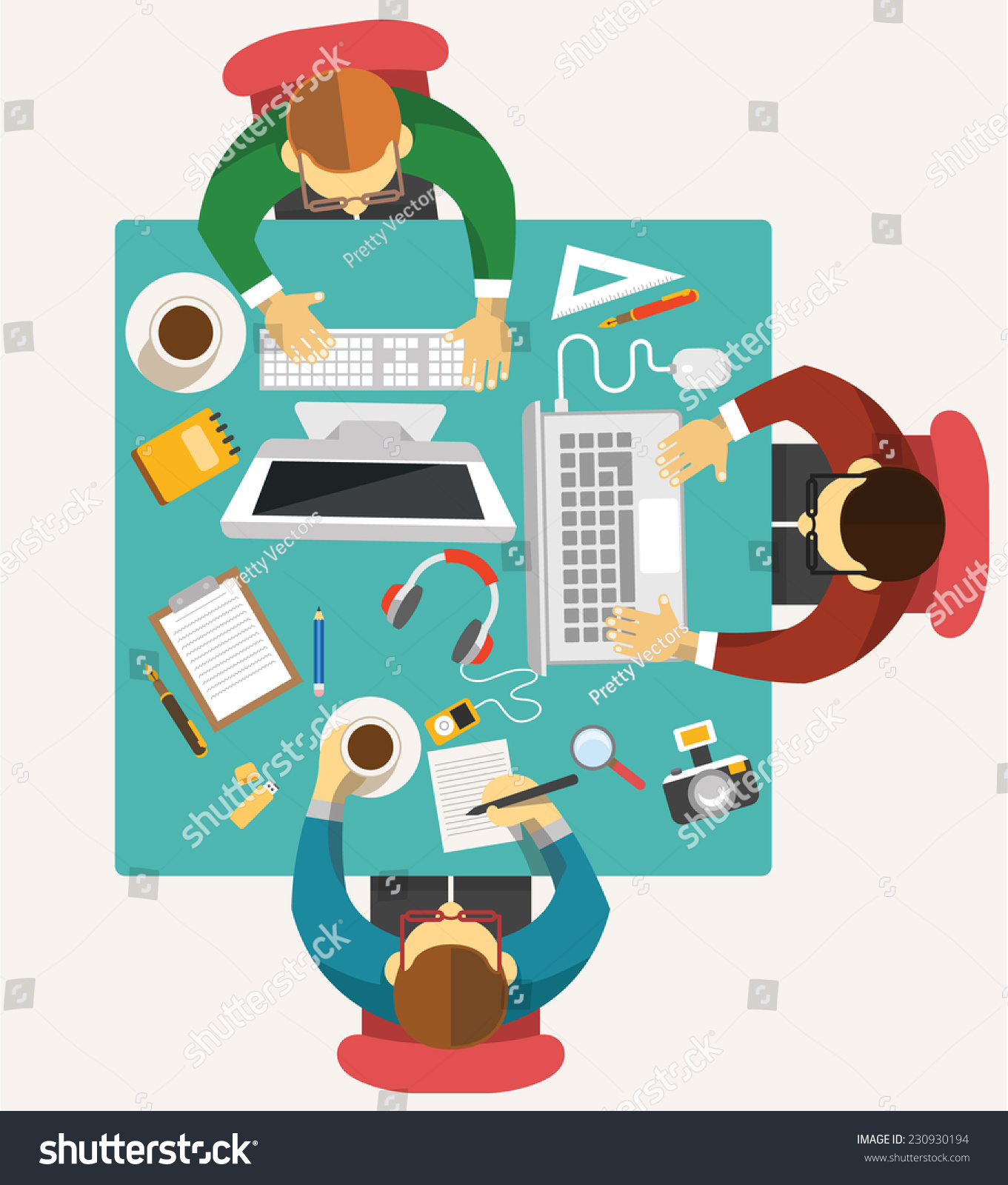 Workplace Vector Flat Illustration Stock Vector (Royalty Free) 230930194