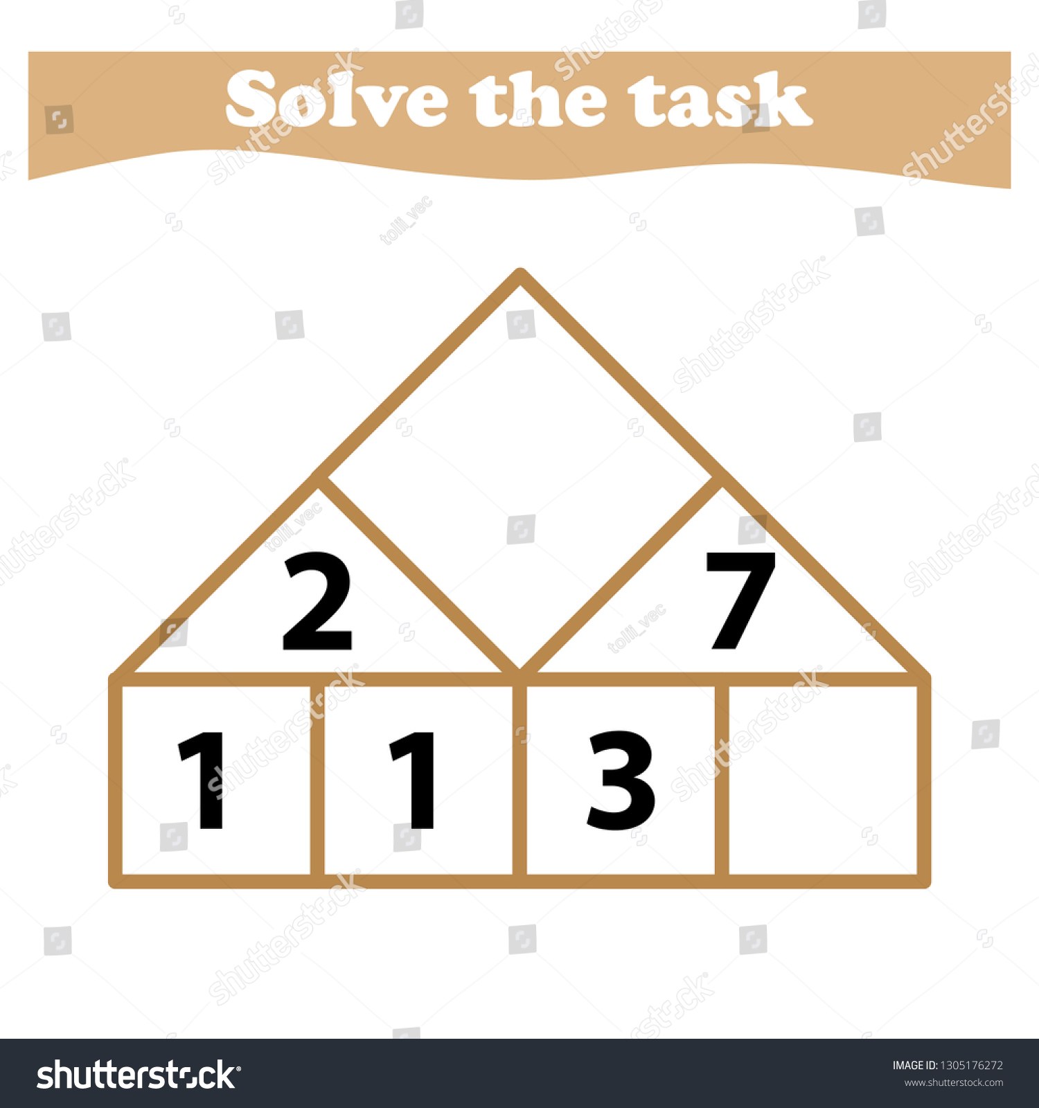 Worksheet Mathematical Puzzle Game Learning Mathematics Stock Vector ...