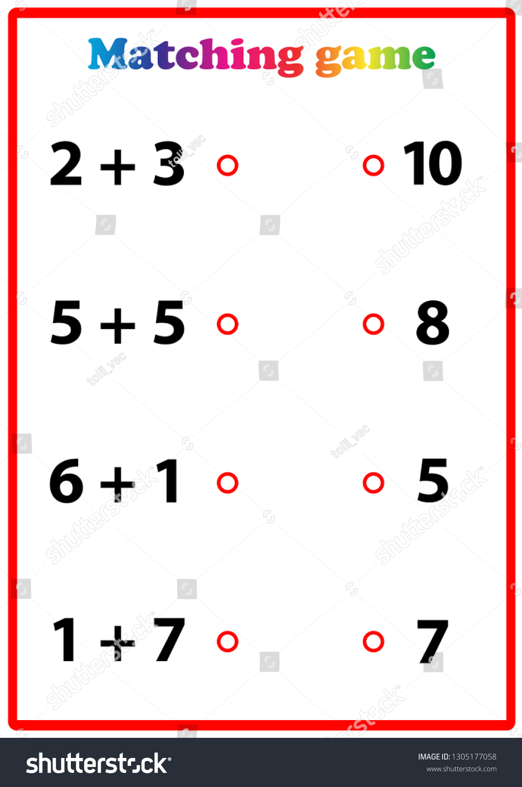 Worksheet Mathematical Puzzle Game Learning Mathematics: Vector có sẵn ...