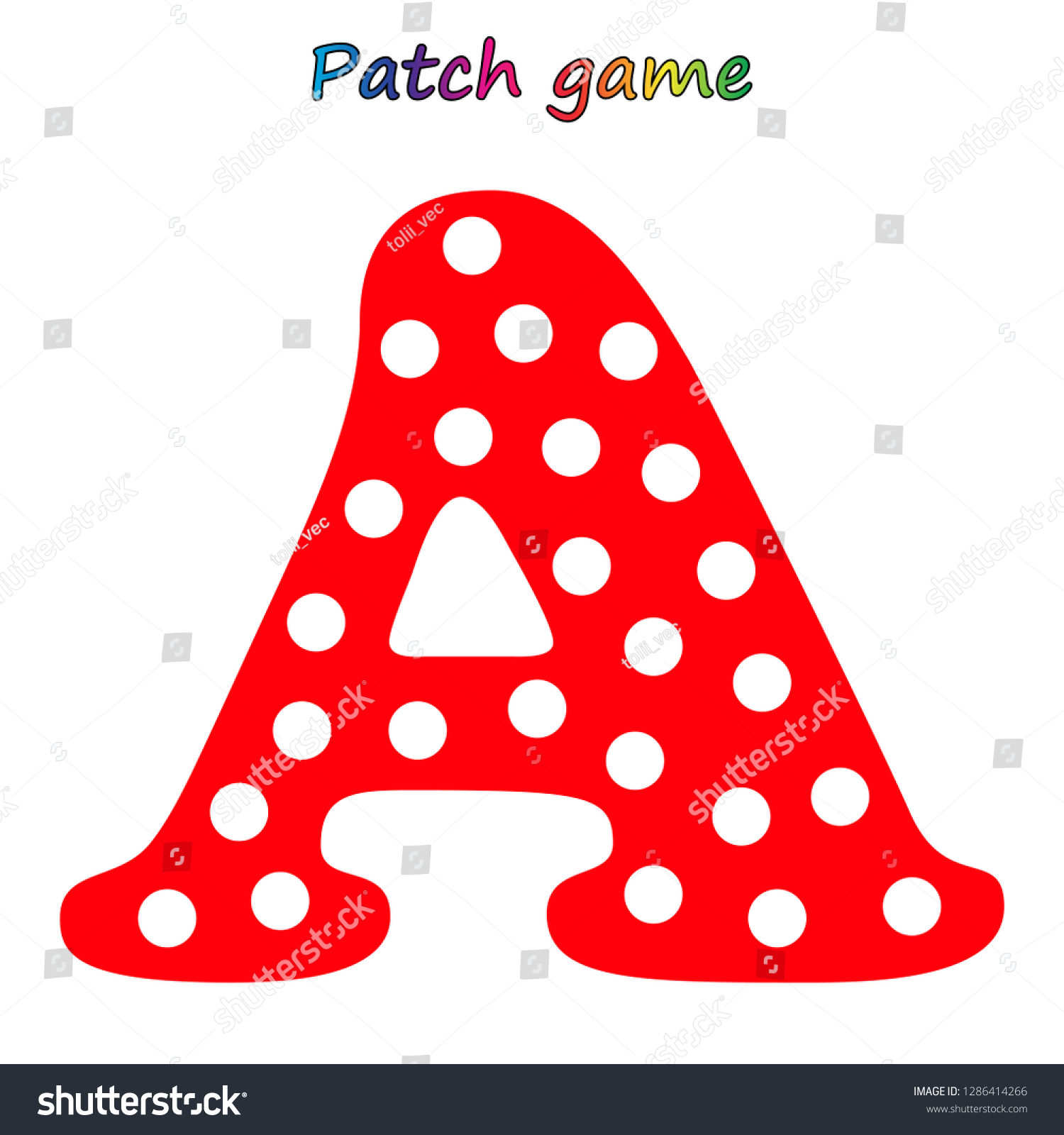 Worksheet Patch Game Kids Learning Letters Stock Vector (Royalty Free ...