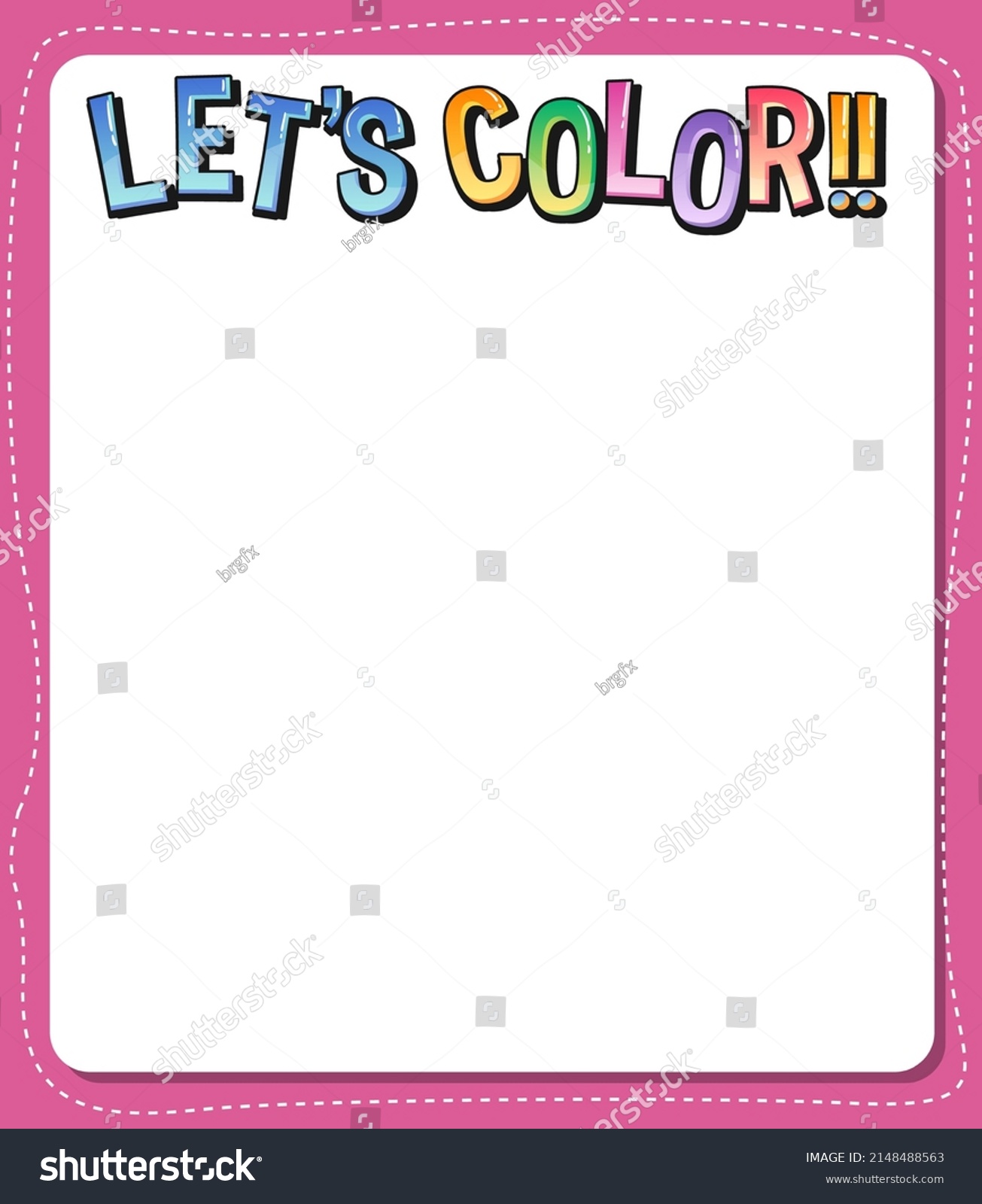 Worksheets Template Lets Color Text Illustration Stock Vector (Royalty ...