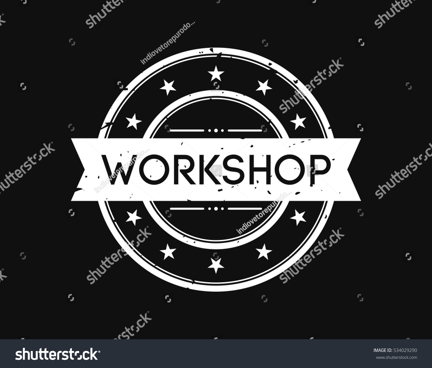 Workshop Stamp Mark White On Black Stock Vector (Royalty Free ...