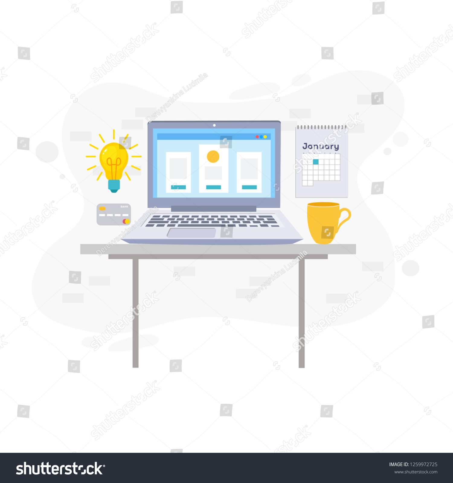 Workspace Analytics Optimization Management Modern Vector Stock Vector ...