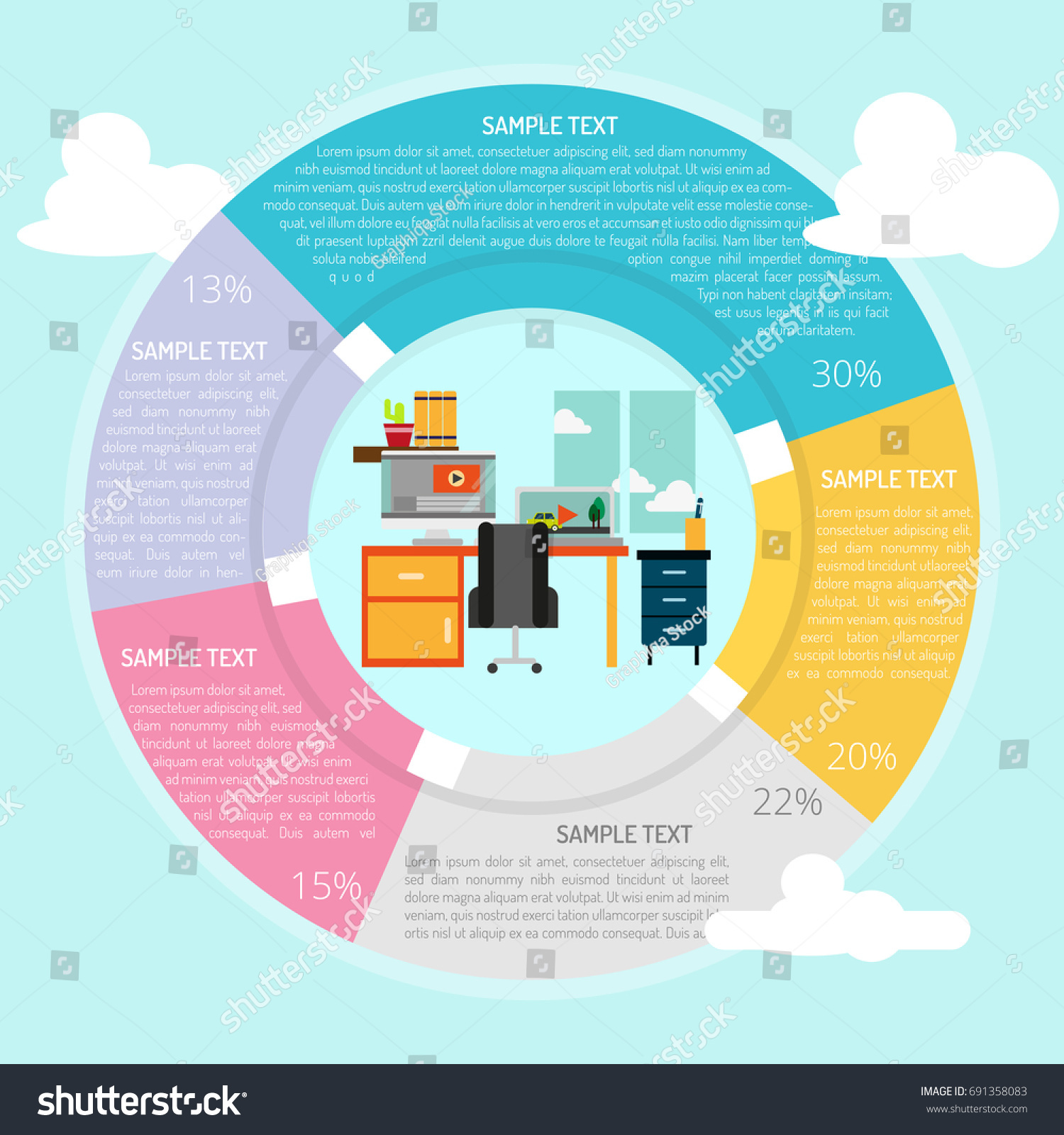 Workspace Animator Infographic Stock Vector (Royalty Free) 691358083 ...