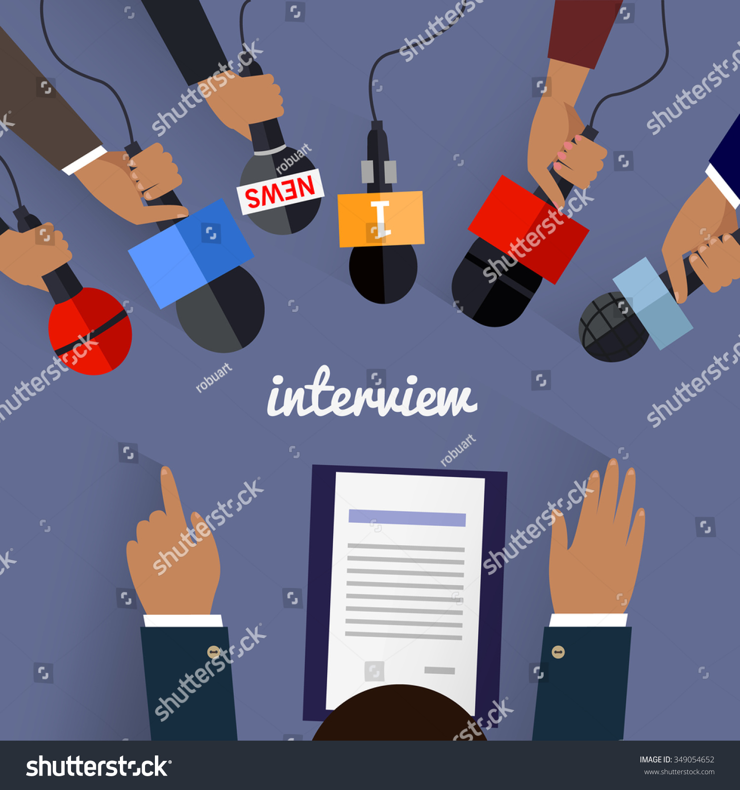 Workspace Interview Design Flat Job Interview Stock Vector (Royalty ...