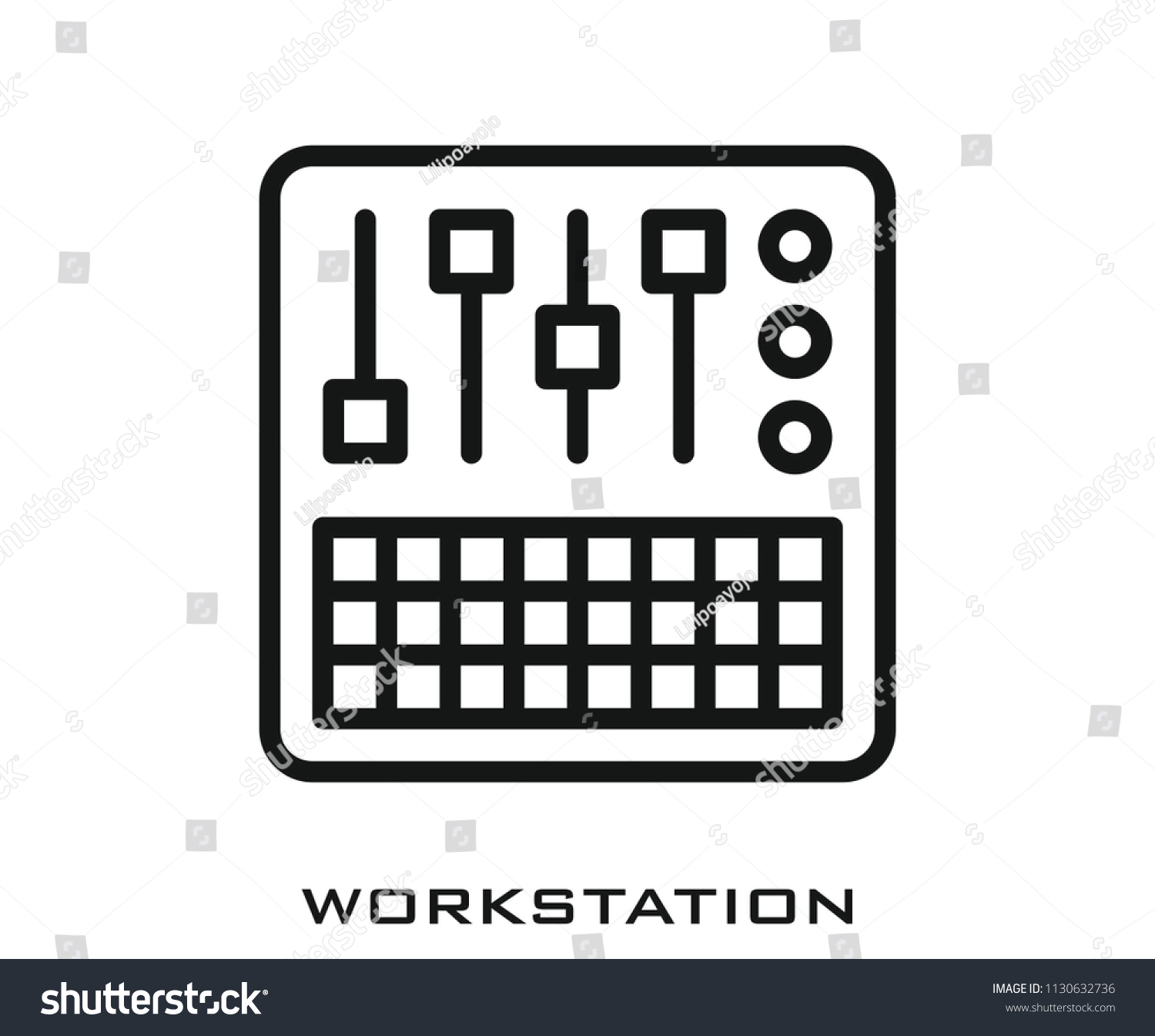 Workstation Icon Signs Stock Vector (Royalty Free) 1130632736 ...