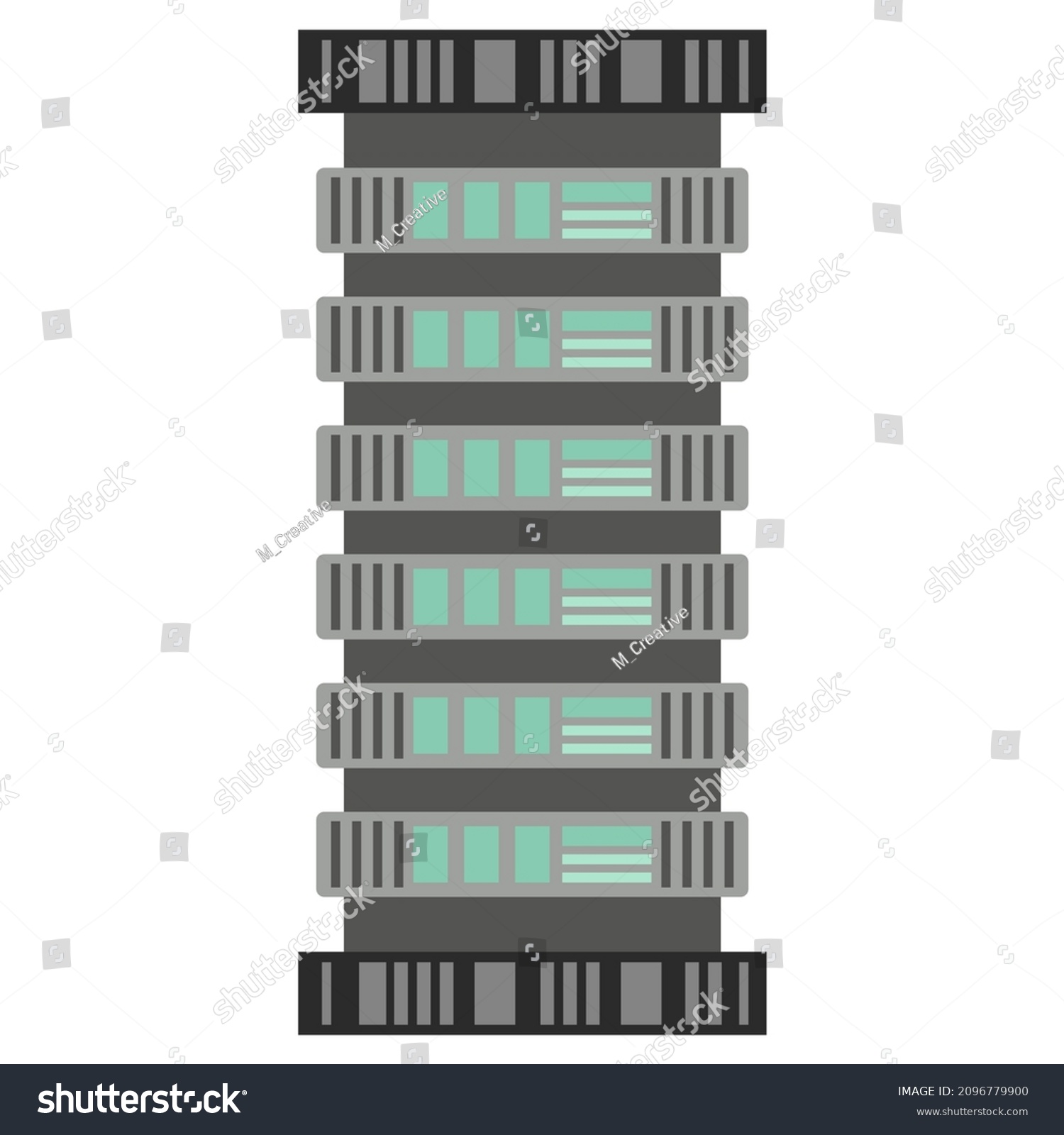 Workstation Server Flat Clipart Vector Illustration Stock Vector ...