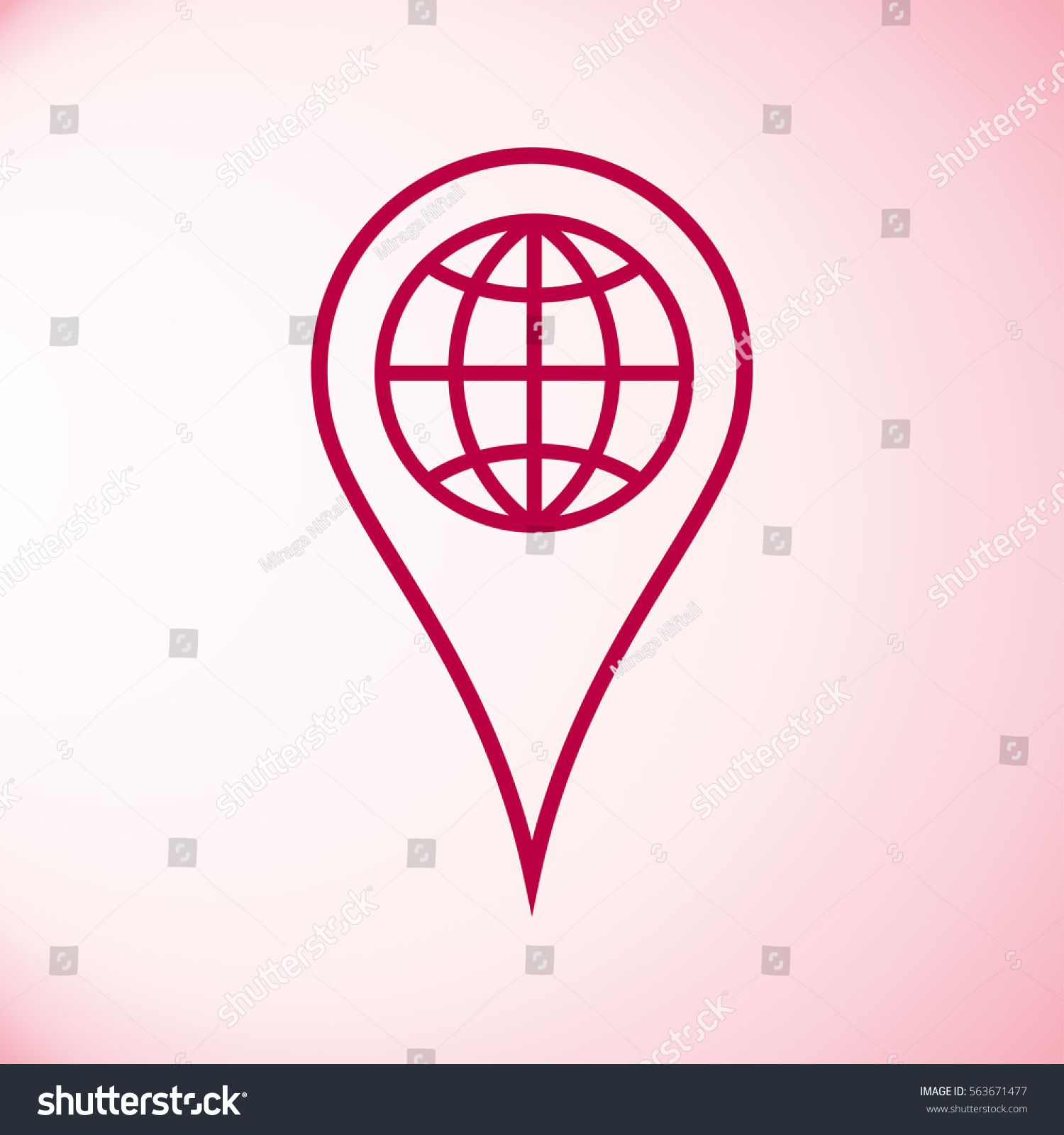 World Pin Icon Stock Vector (Royalty Free) 563671477 | Shutterstock