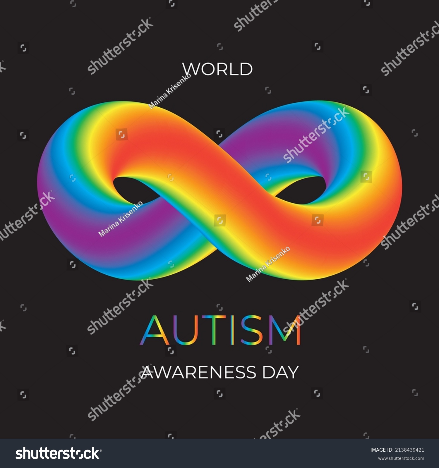 World Autism Day Sign Infinity Colors Stock Vector (Royalty Free ...