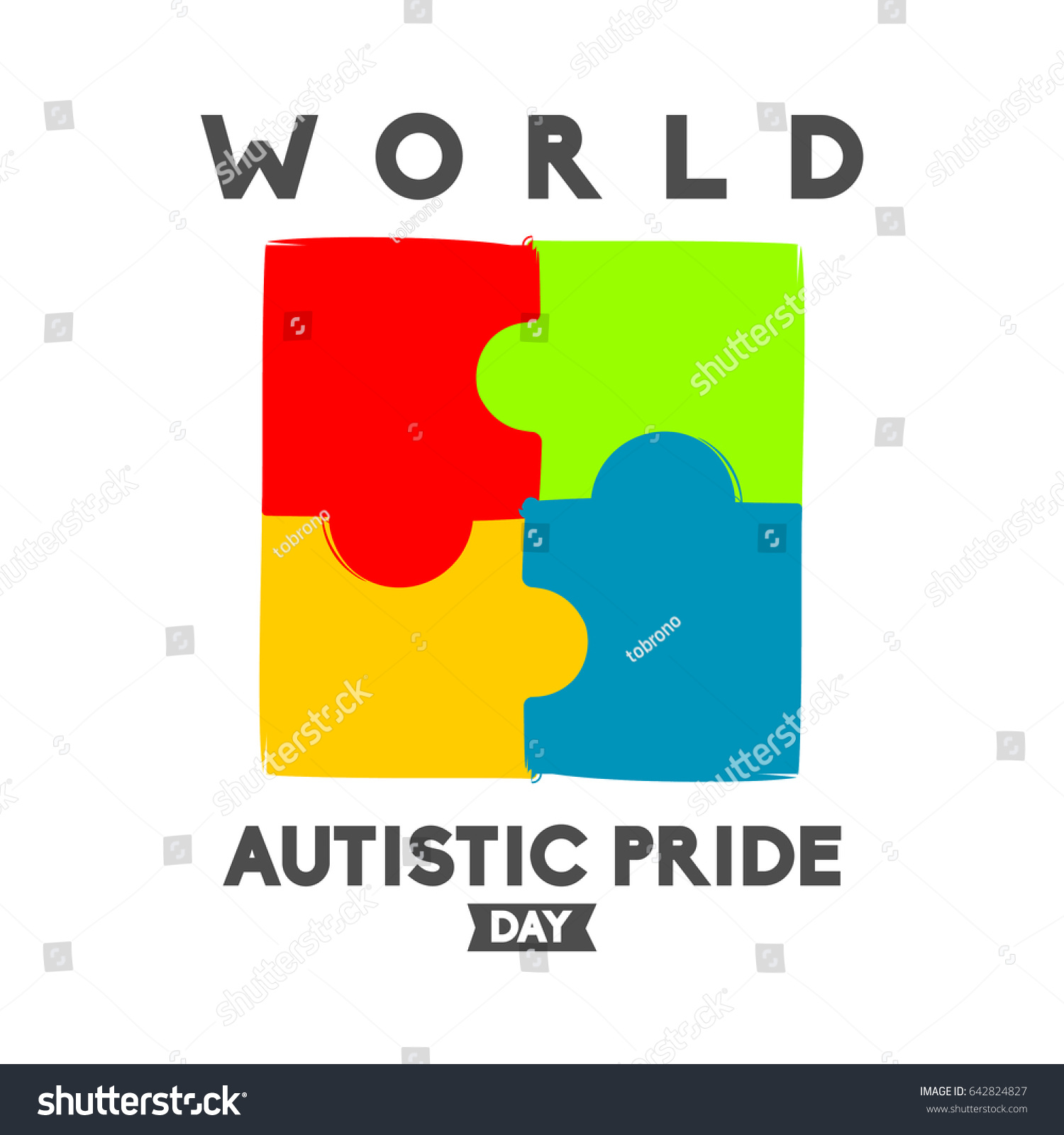 World Autistic Pride Day Logo Vector Stock Vector (Royalty Free) 642824827