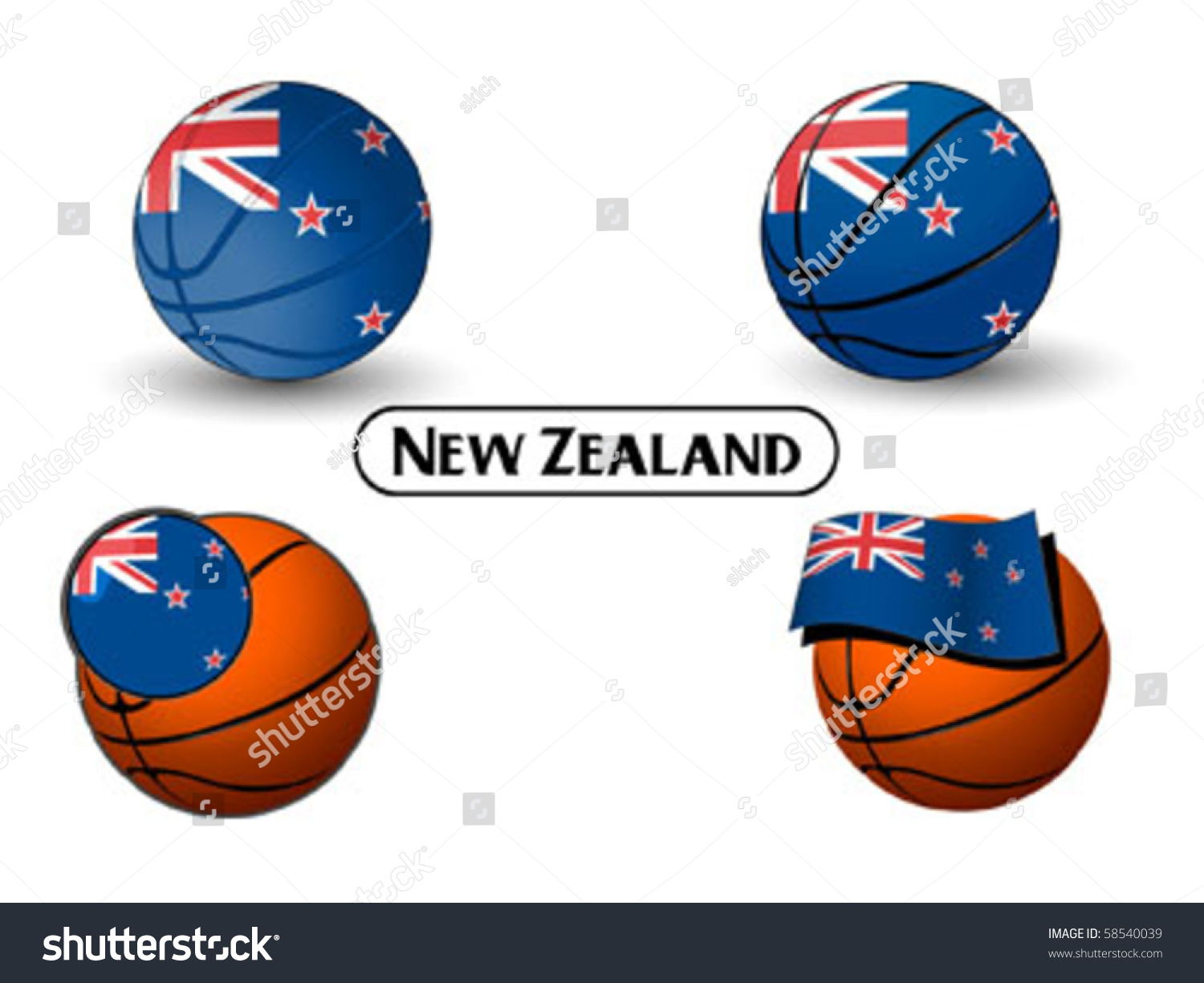 World Basketball Flags: vector de stock (libre de regalías) 58540039 ...