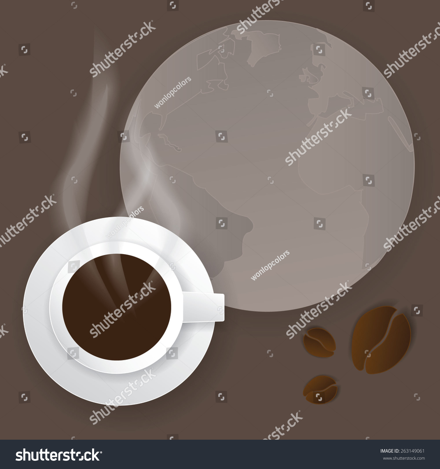 World Coffee Cup Vector Illustration Stock Vector (Royalty Free ...