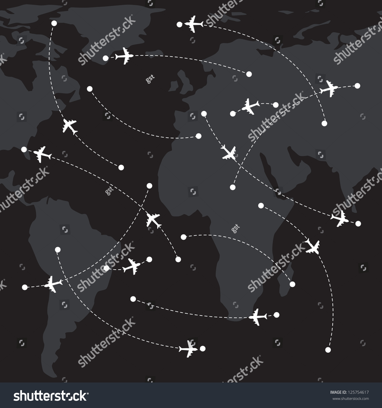 World Communication Over Black Background Vector 库存矢量图（免版税）125754617 ...