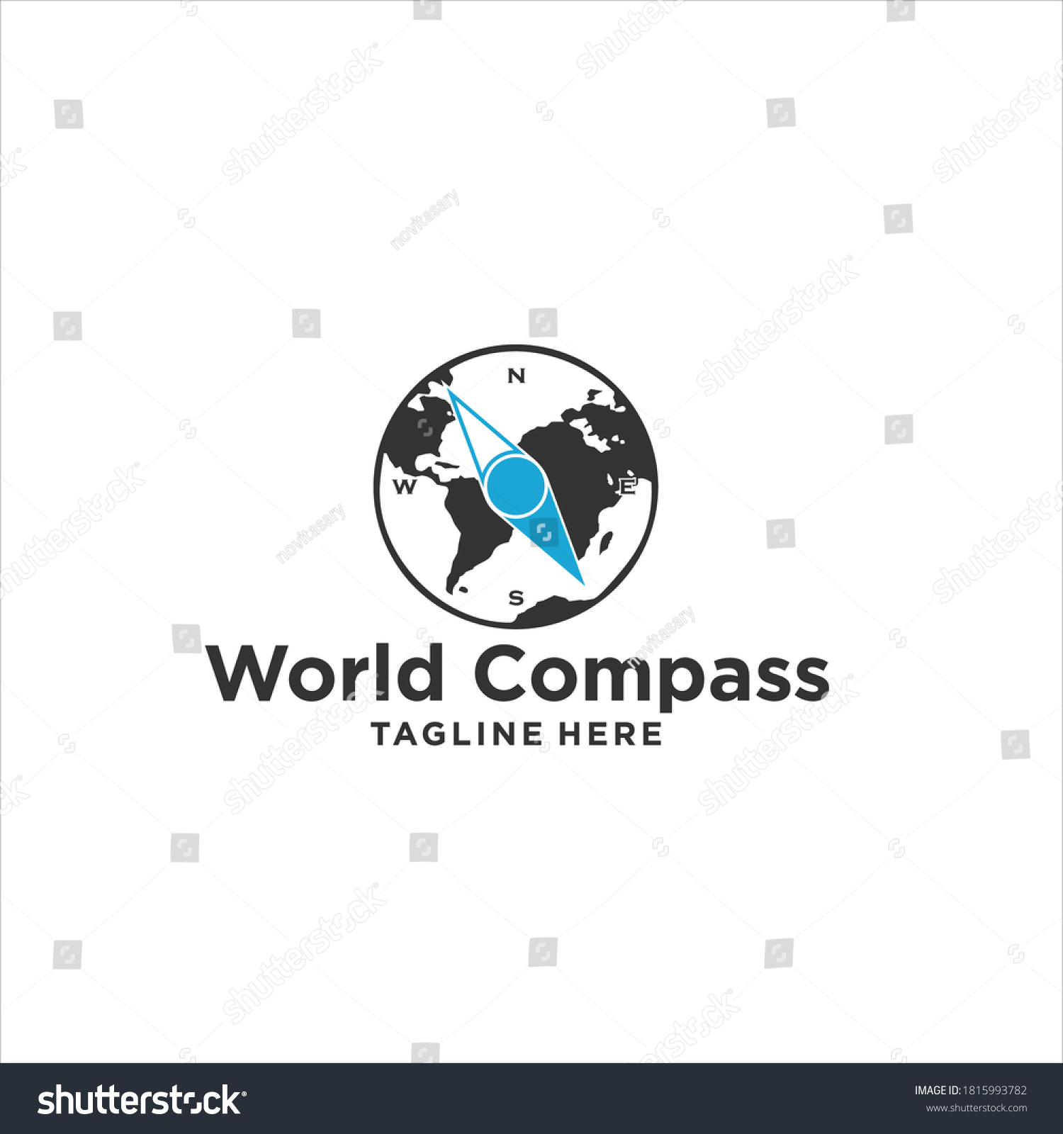 World Compass Logo Design Silhouette Icon Stock Vector (Royalty Free ...