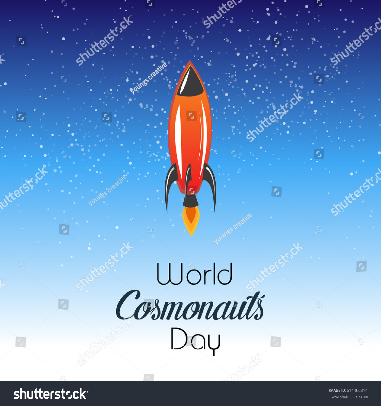 World Cosmonauts Day Stock Vector (Royalty Free) 614466314