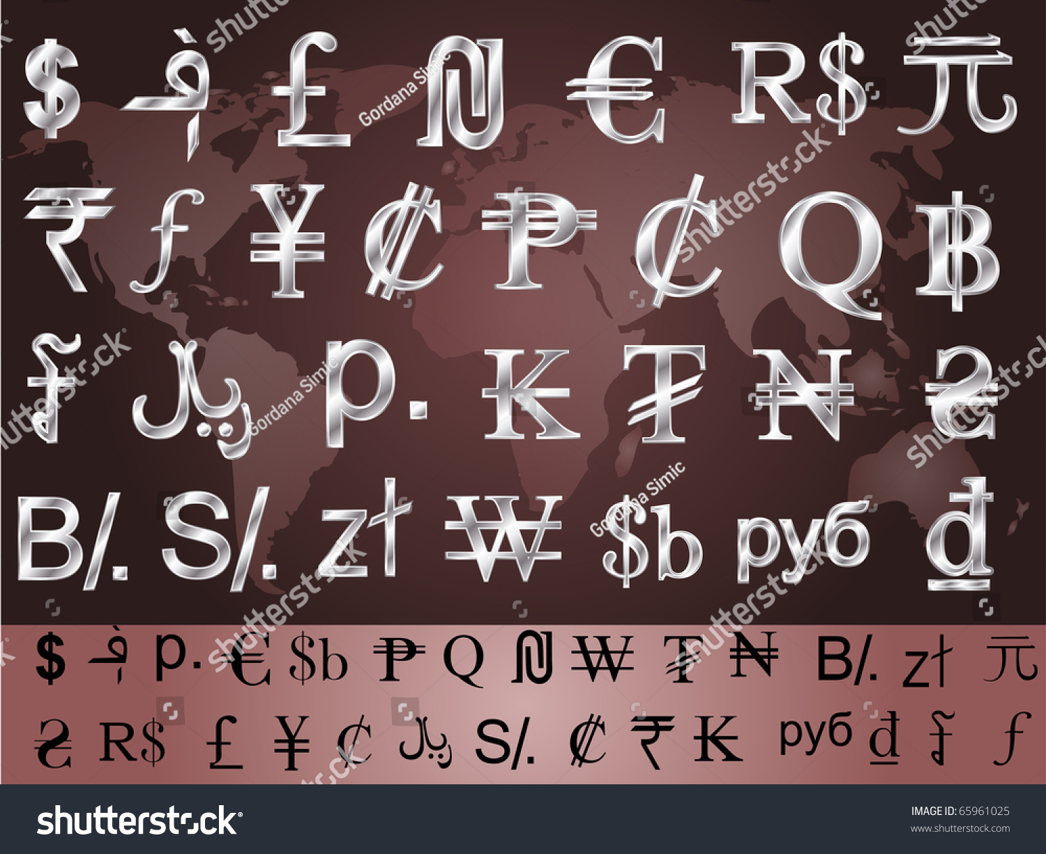 Vektor Stok World Currency Vector Symbols (Tanpa Royalti) 65961025 ...