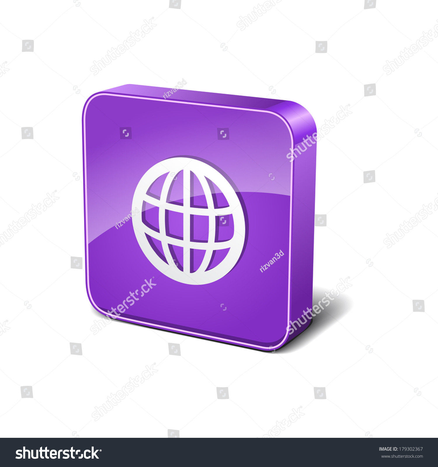 World 3d Rounded Corner Violet Vector Stock Vector (Royalty Free ...