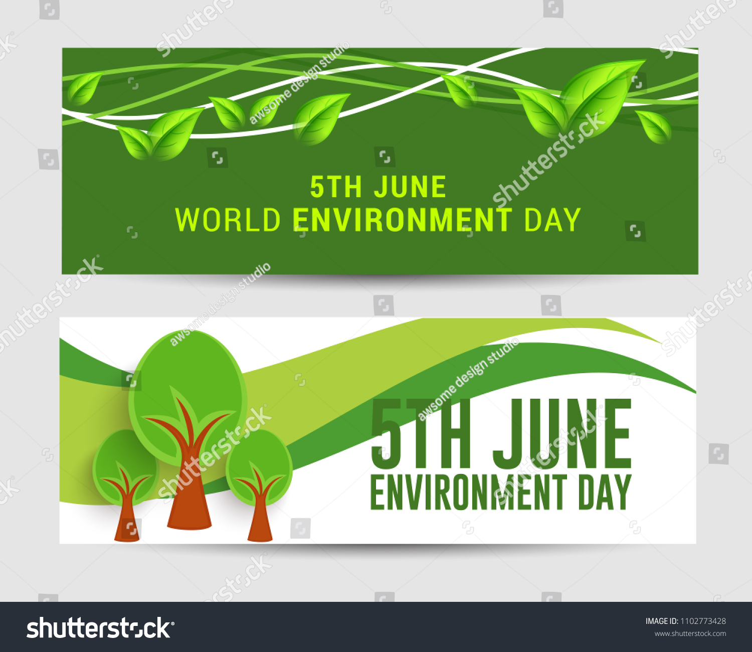 World Environment Day Header Banner Background Stock Vector (Royalty ...