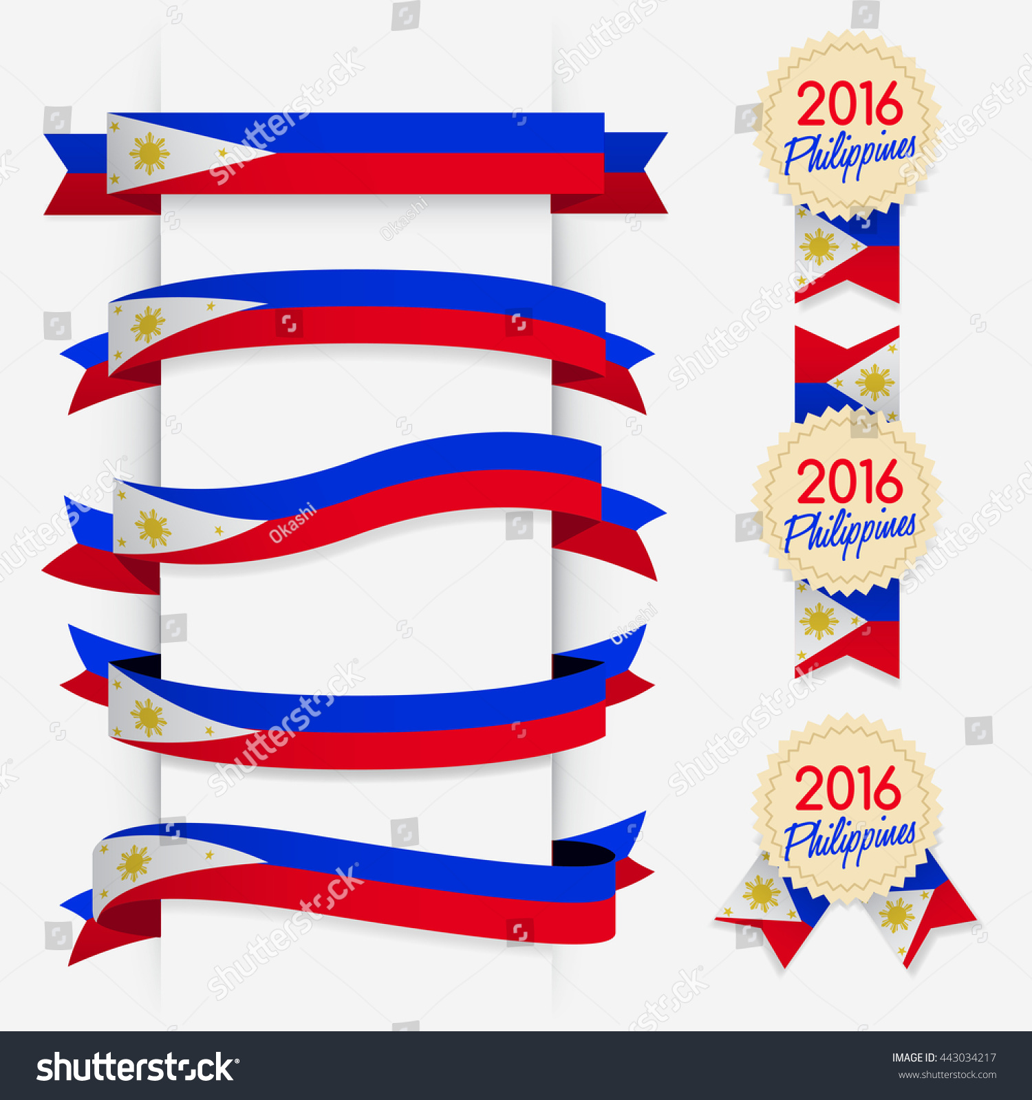 World Flag Ribbon Vector Illustration Stock Vector (Royalty Free) 443034217