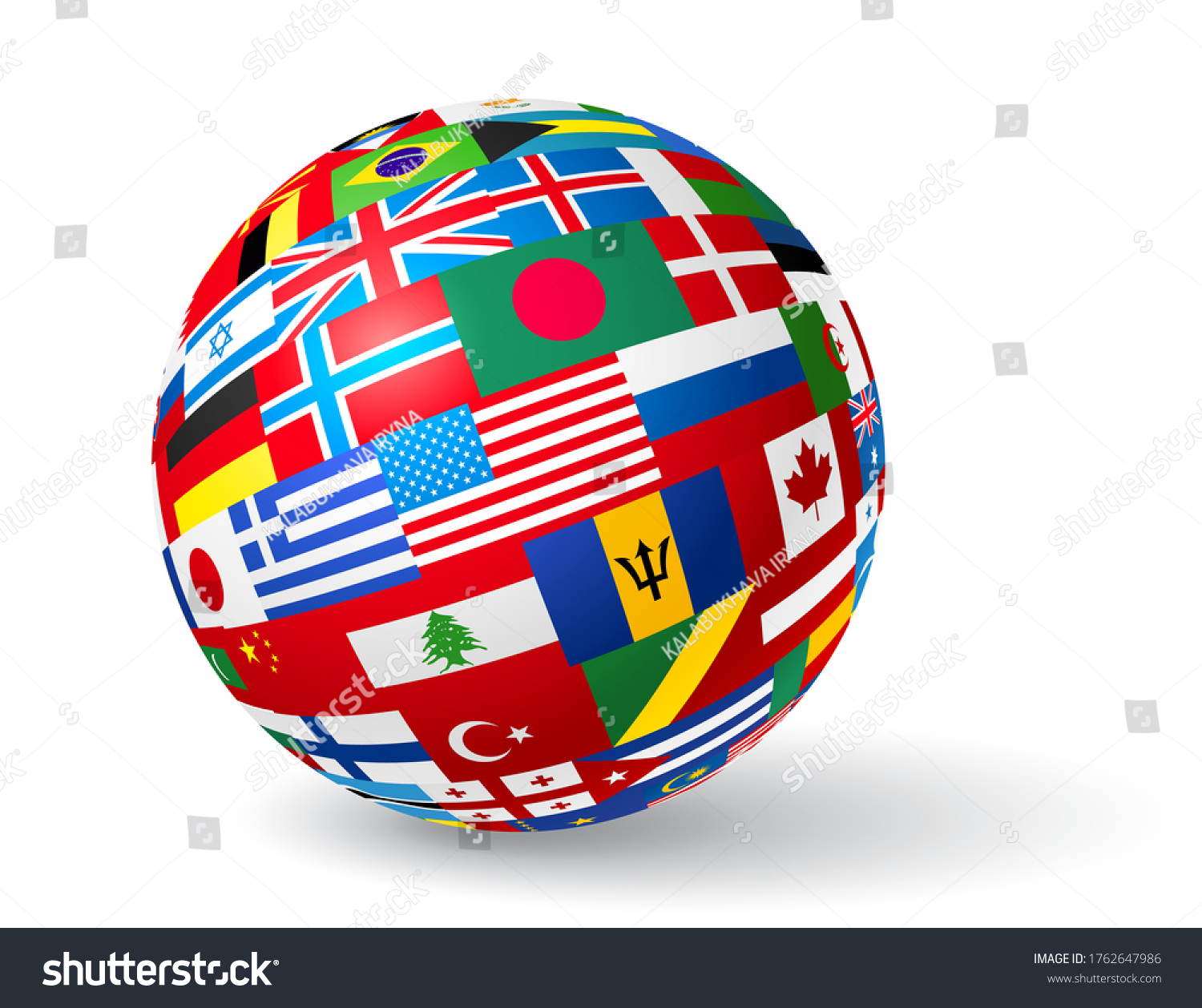 World Flags Sphere Vector Illustration Stock Vector (Royalty Free ...