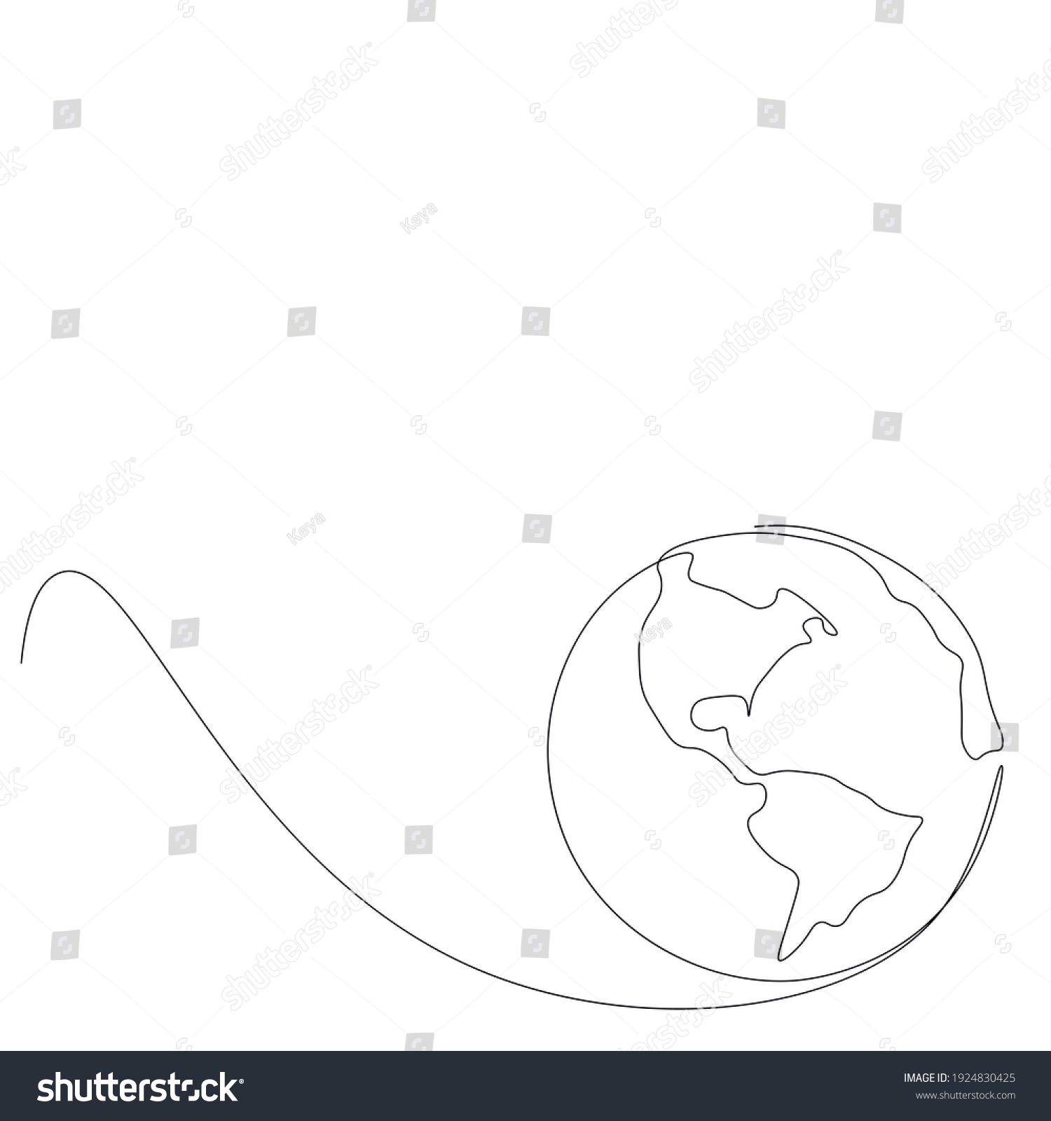 World Globe Line Drawing Vector Illustration Stock Vector (Royalty Free ...