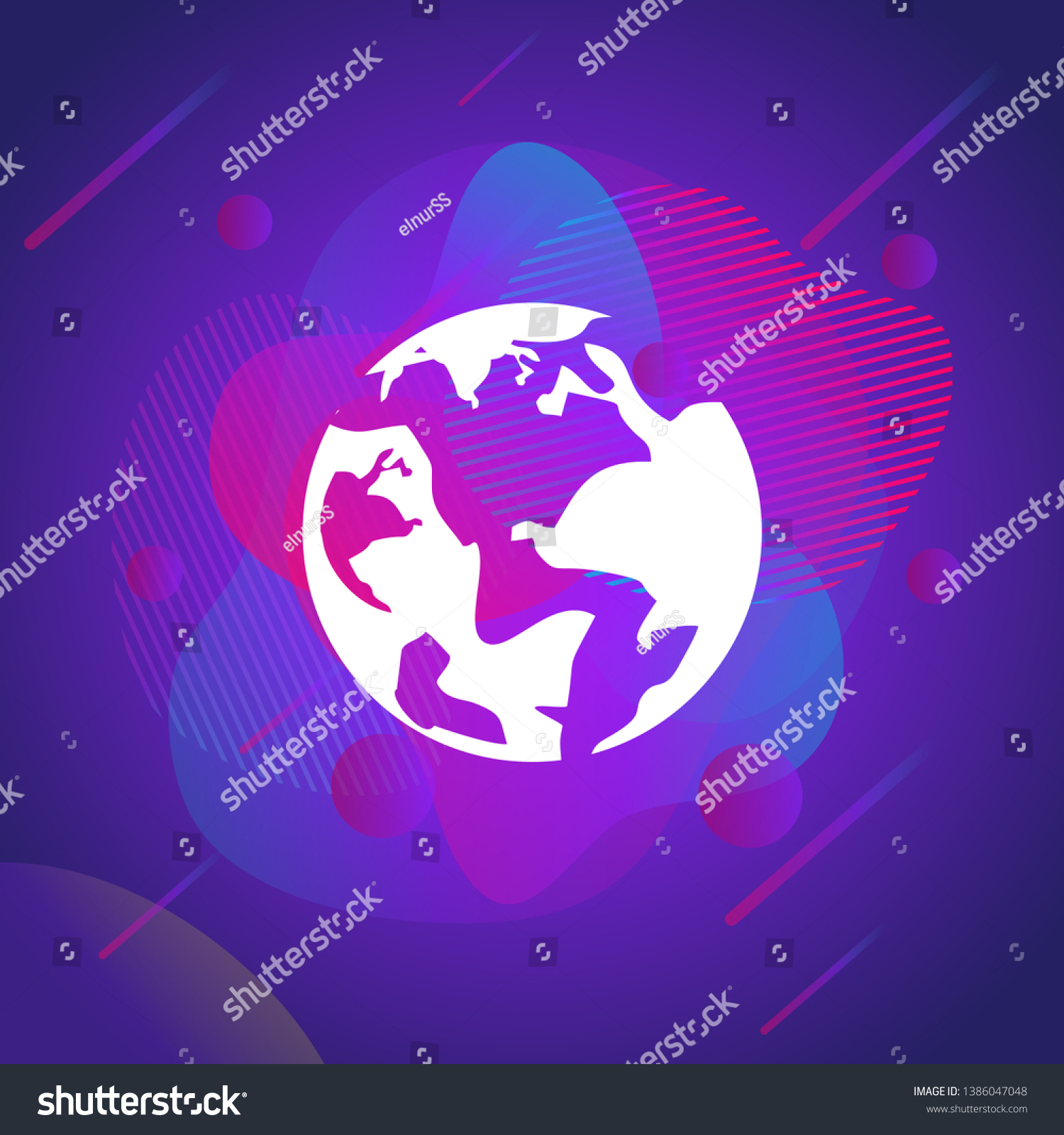 World Globe Map Abstract Background Stock Vector (Royalty Free) 1386047048