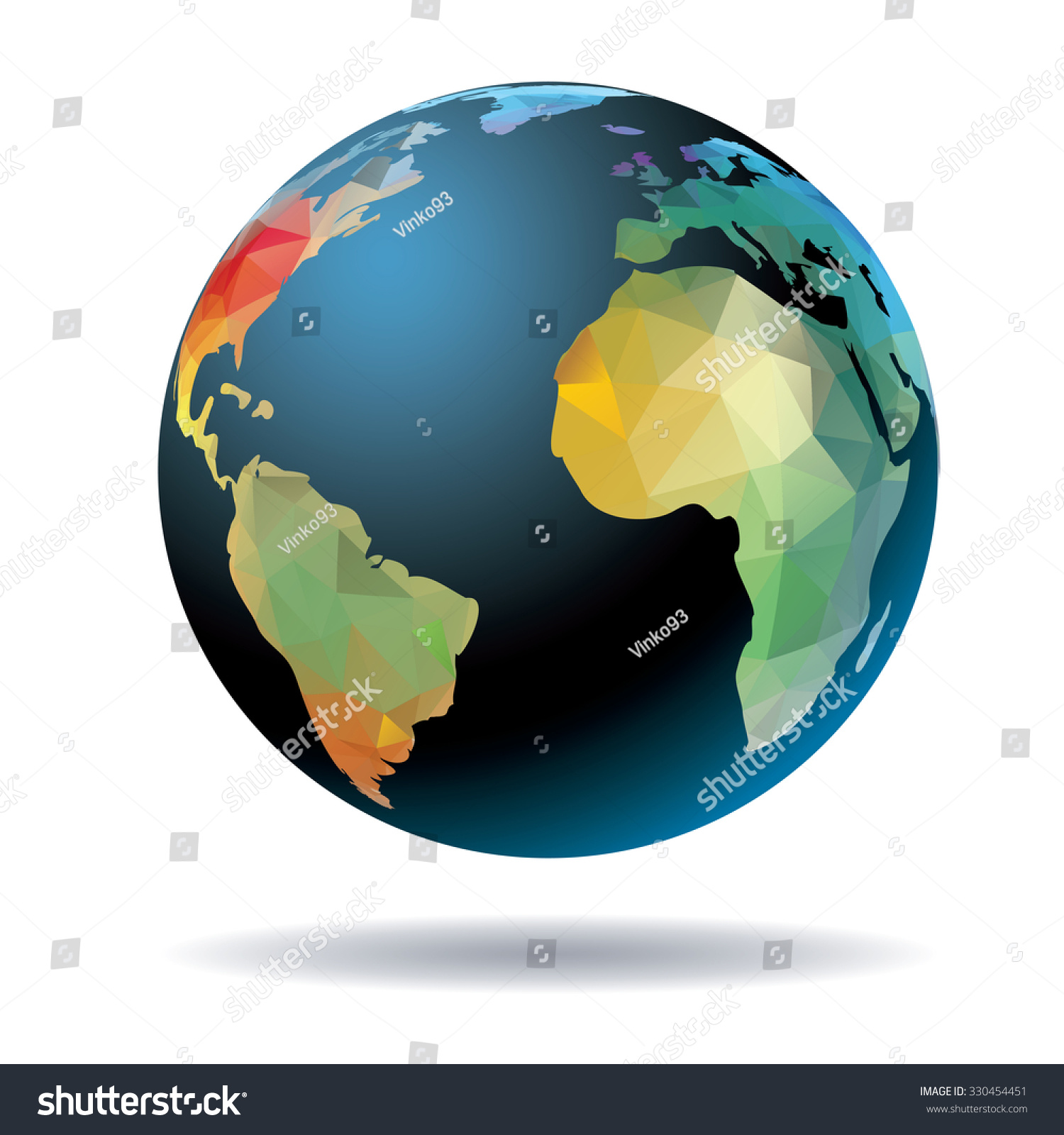 World Globe Vector Illustration Stock Vector (Royalty Free) 330454451 ...