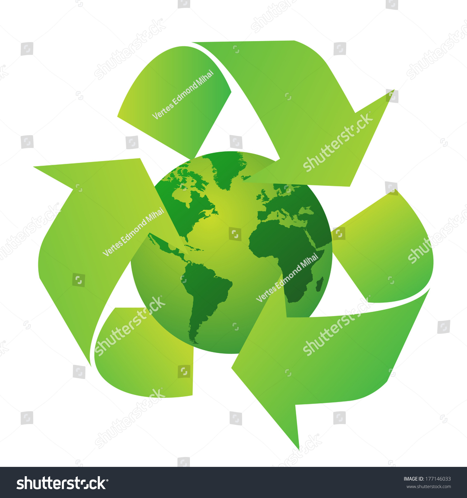 World Globe Recycle Signs Vector: เวกเตอร์สต็อก (ปลอดค่าลิขสิทธิ์ ...