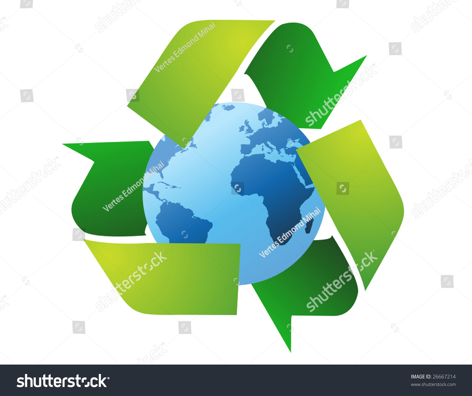 World Globe Recycle Signs Vector Stock Vector (Royalty Free) 26667214
