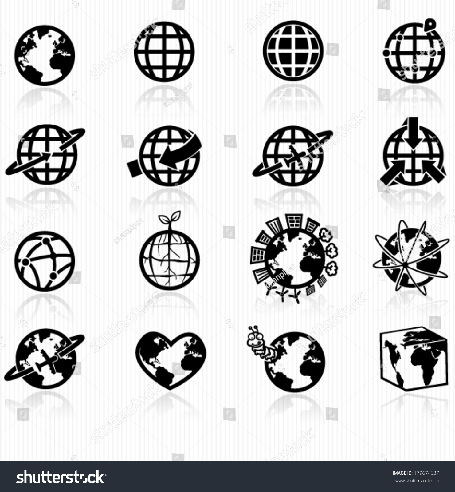 World Icons Stock Vector (Royalty Free) 179674637 | Shutterstock