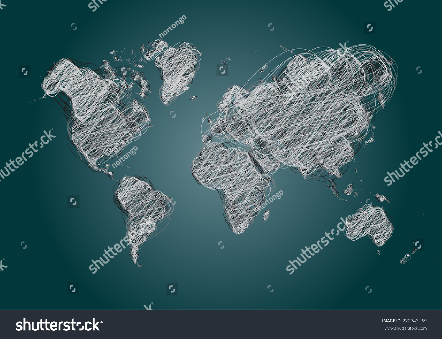 World Map Stock Vector (Royalty Free) 220743169 | Shutterstock