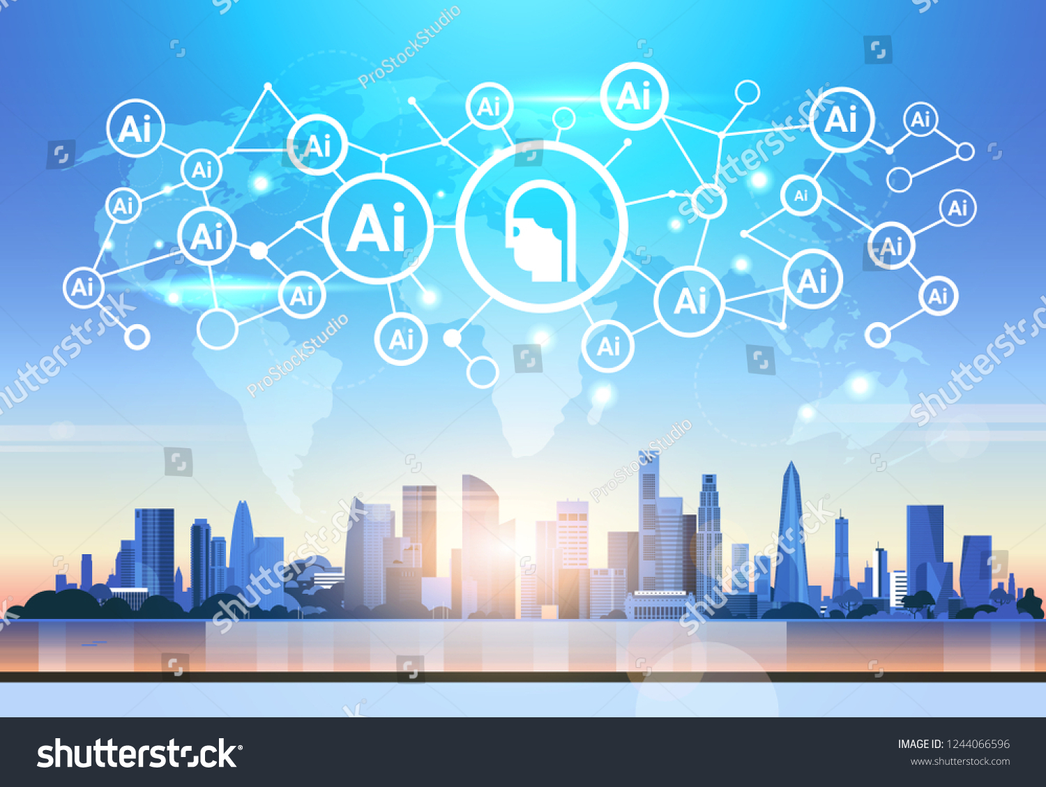 World Map Ai Logo Icon Network Stock Vector (Royalty Free) 1244066596 ...
