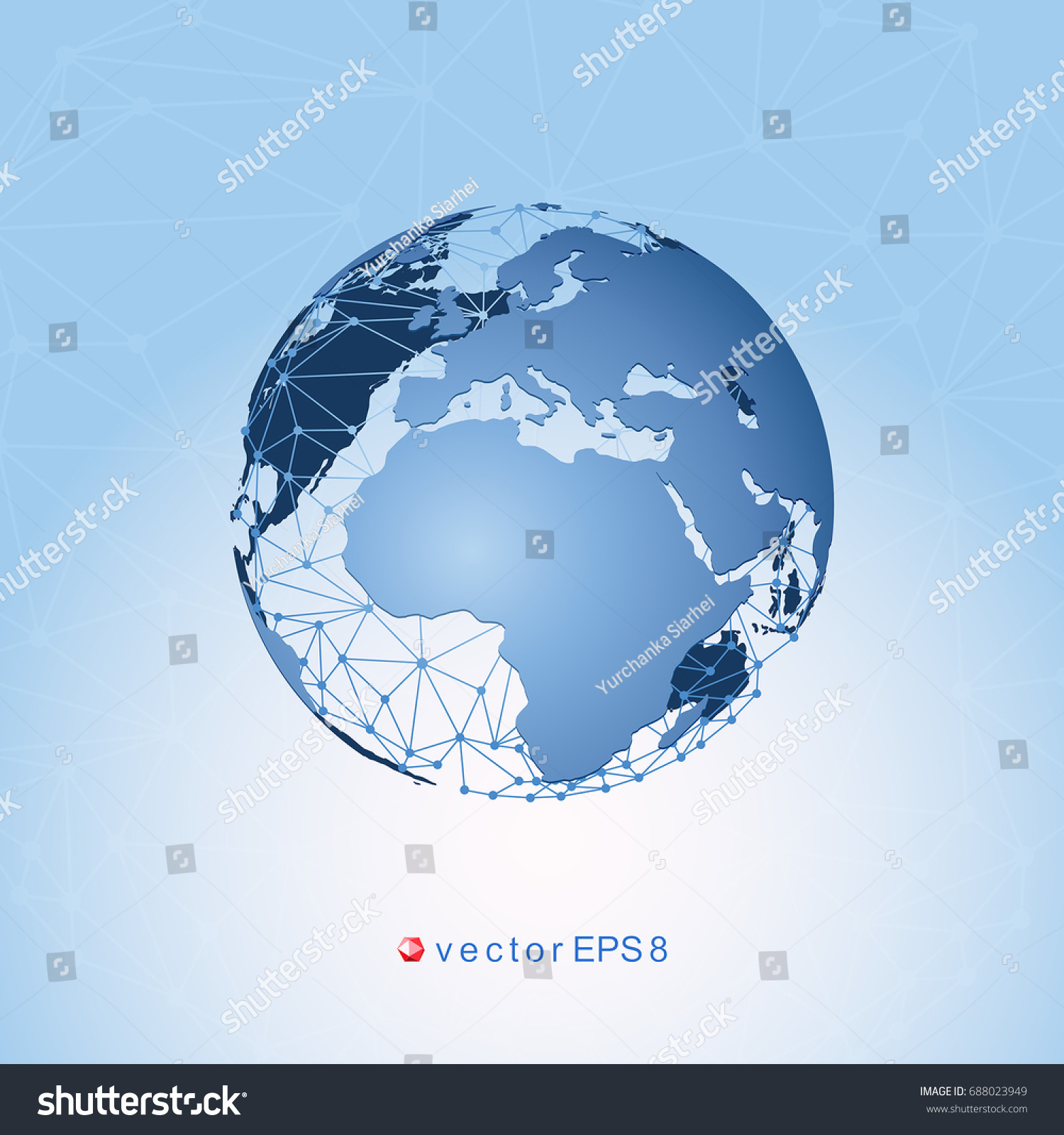World Map Global Communication Network Vector Stock Vector (Royalty ...