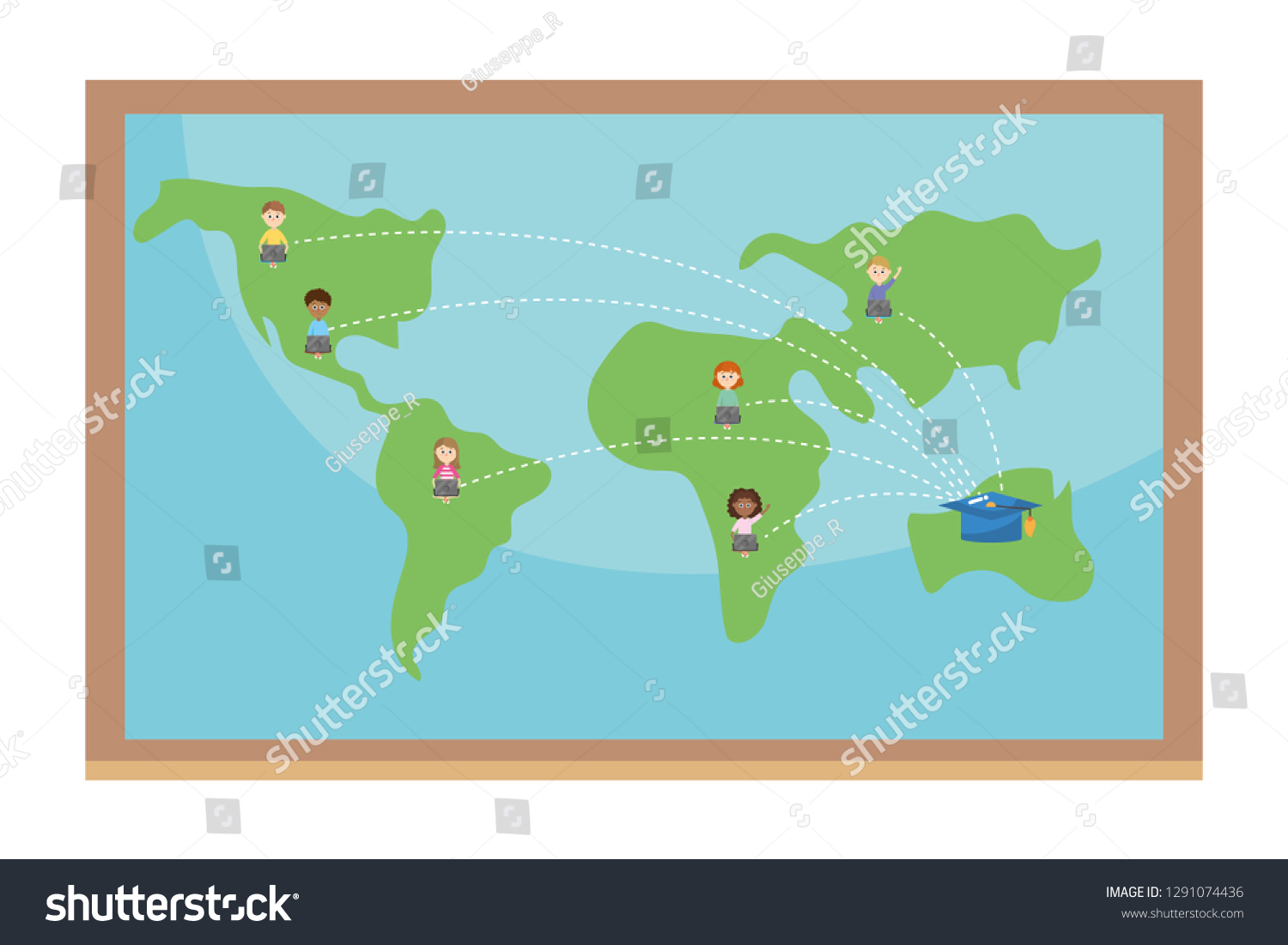 World Map Cartoon Stock Vector (Royalty Free) 1291074436 | Shutterstock