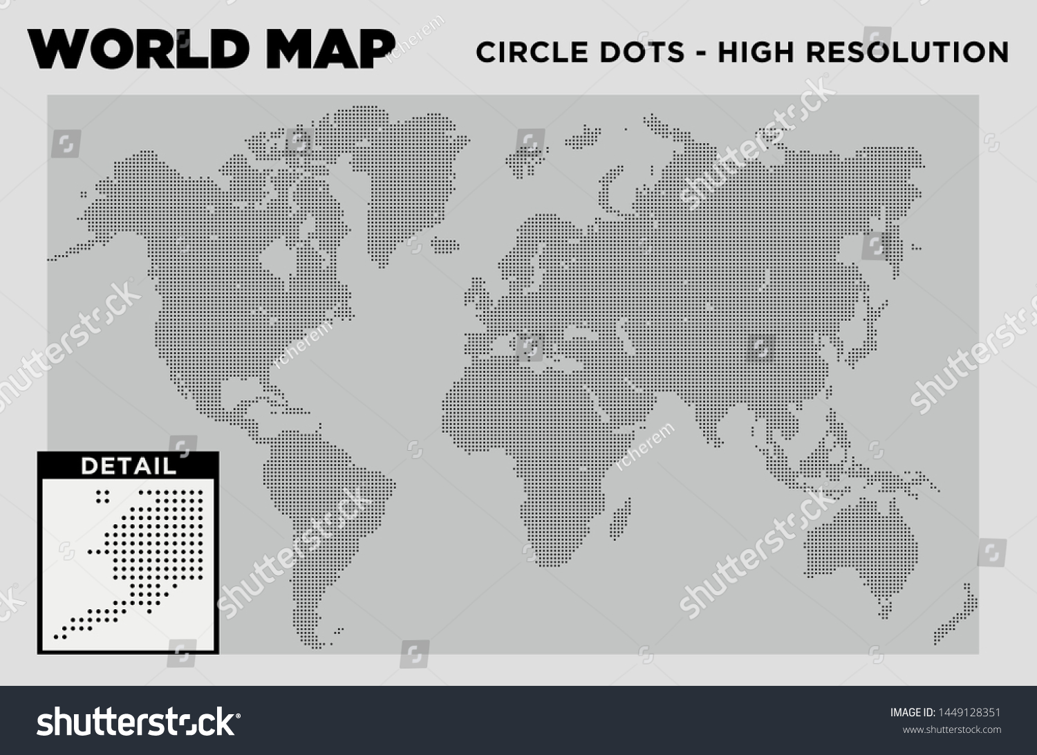 World Map Circle Dots de alta: vector de stock (libre de regalías ...