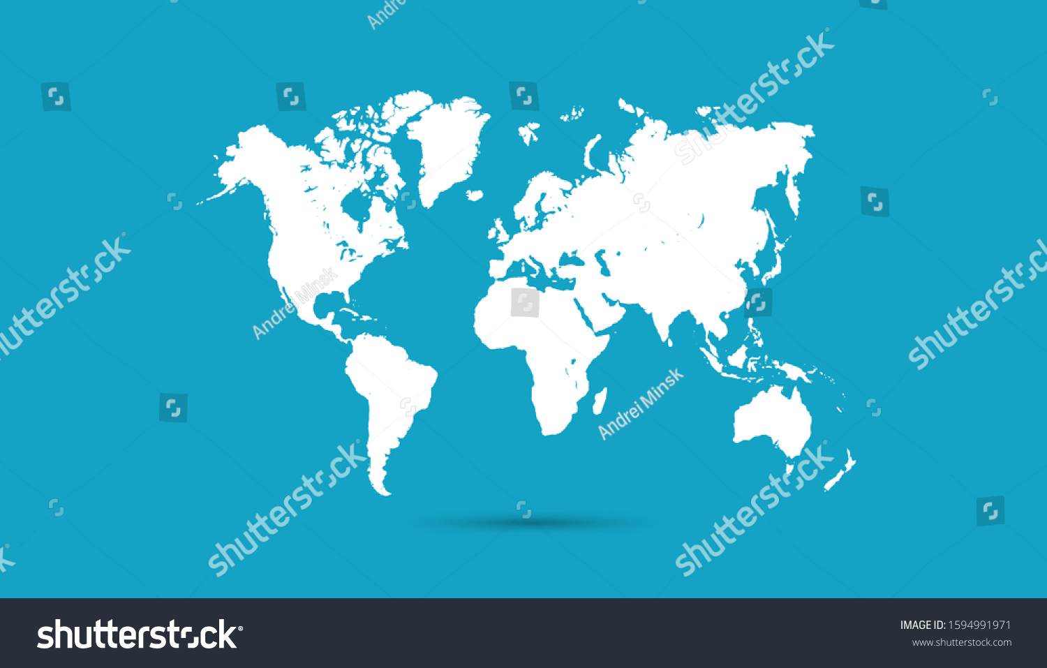 Vektor Stok World Map Color Vector Modern (Tanpa Royalti) 1594991971 ...
