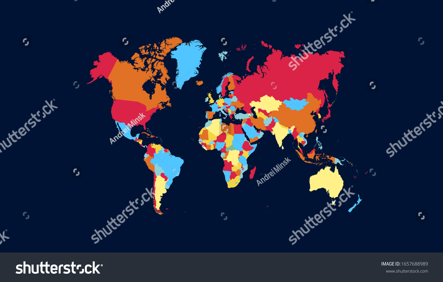 Mapa mundial. color. vectorial moderno: vector de stock (libre de ...