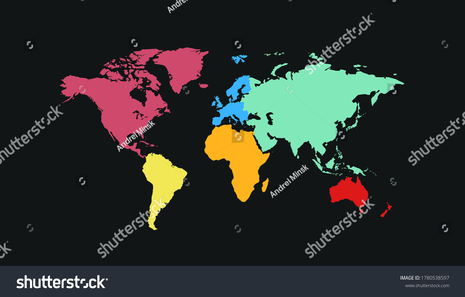 Mapa mundial. color, vector, moderno.: vector de stock (libre de ...