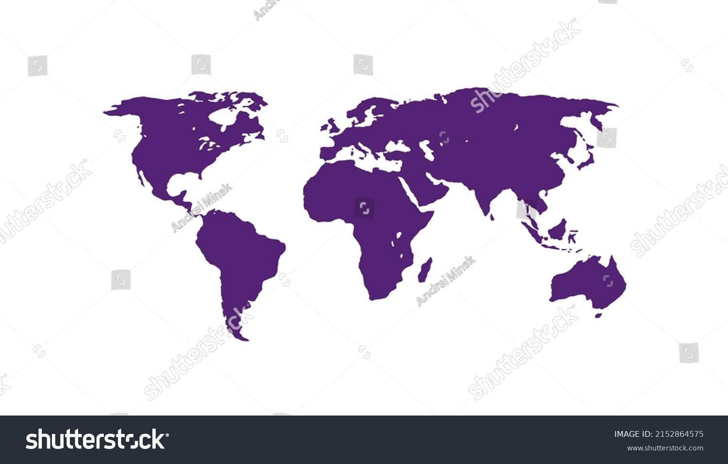 World Map Color Vector Modern Stock Vector (Royalty Free) 2152864575 ...