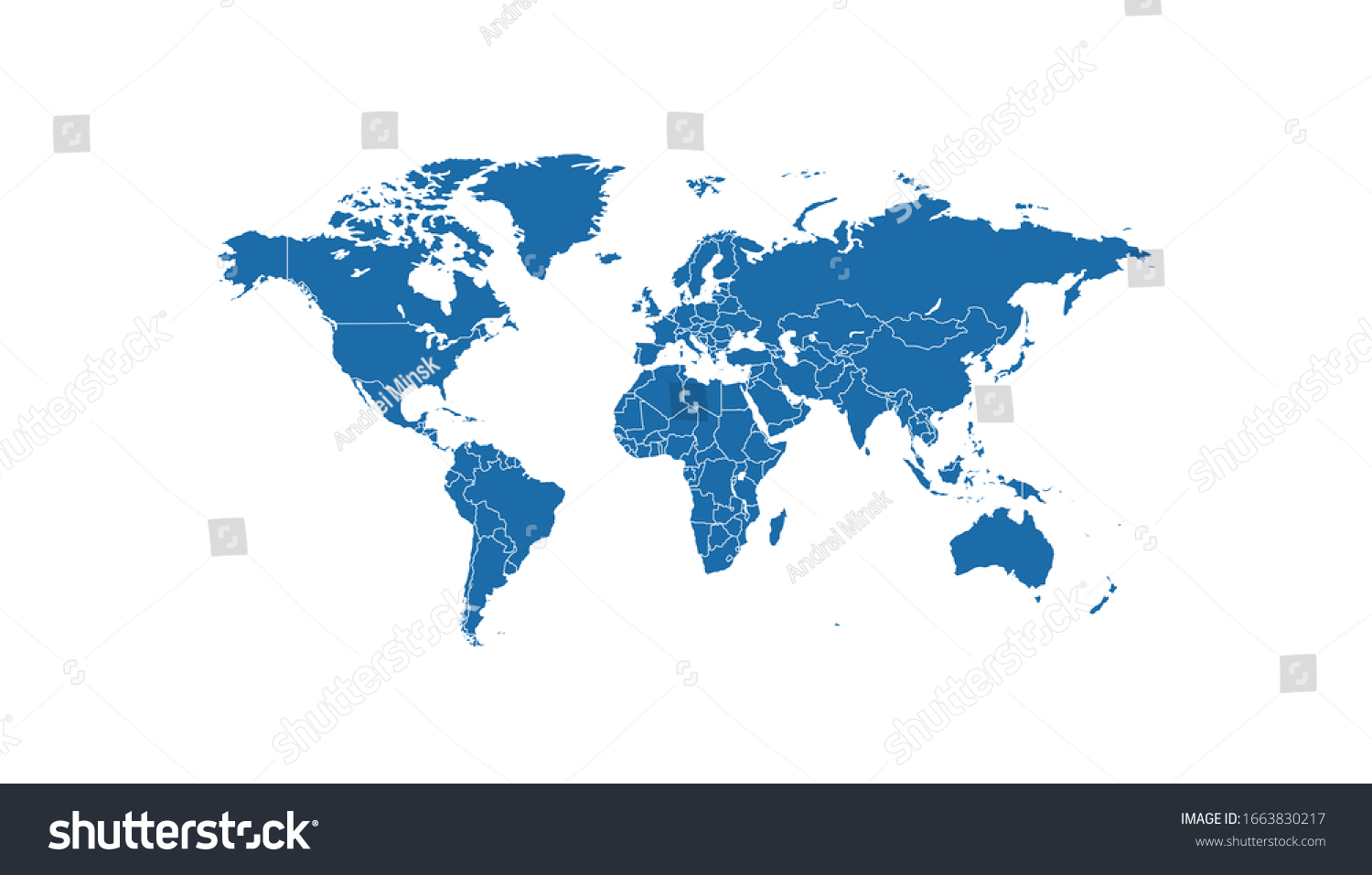 Mapa mundial, color, vector moderno: vector de stock (libre de regalías ...