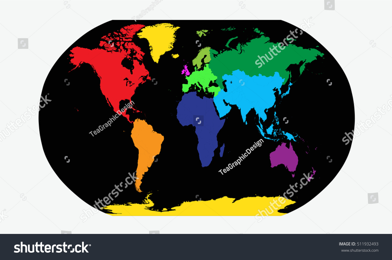 World Map Colored Planet Earth Vector Stock Vector (Royalty Free) 511932493