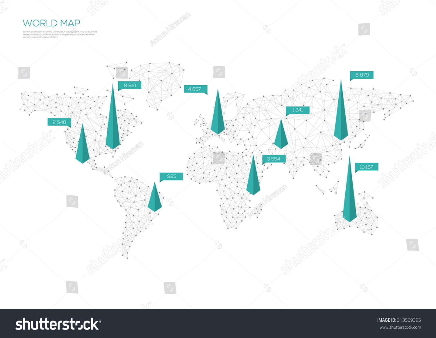 World Map Connection Infographic Vector Illustration Stock Vector ...