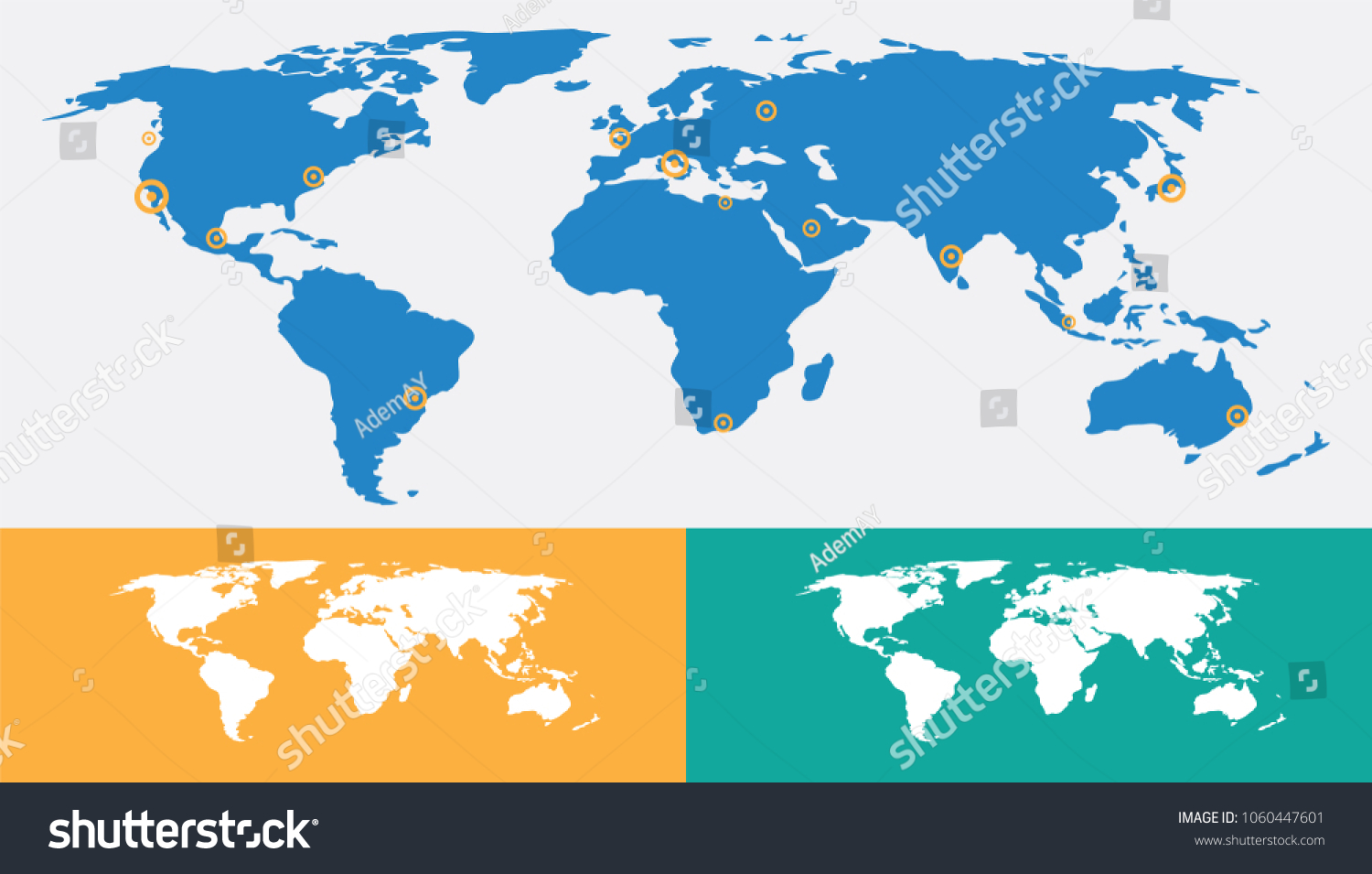 World Mapcountries Pin Stock Vector (Royalty Free) 1060447601 ...
