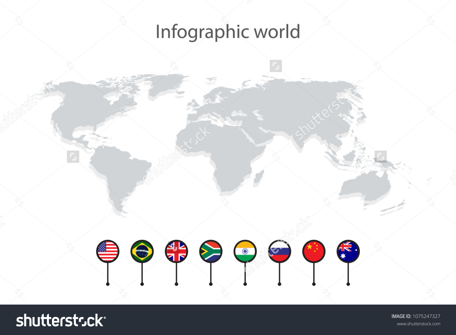 World Map Country Flag Marking World Stock Vector (Royalty Free ...