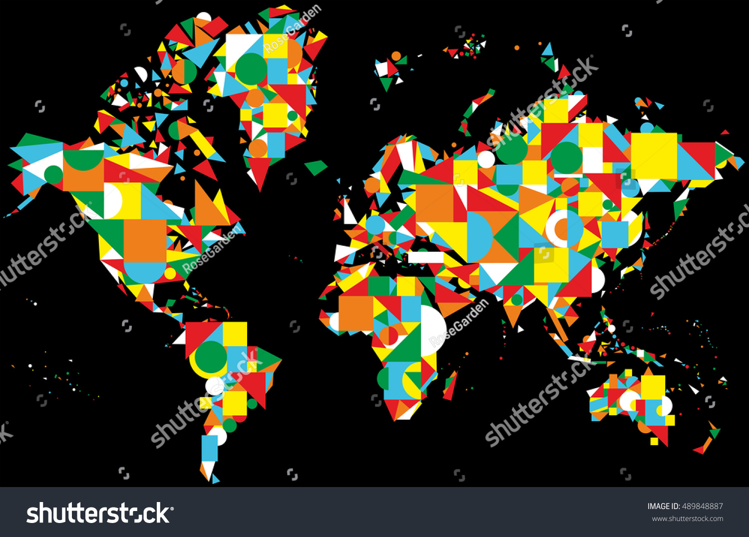 World Map Design On Black Background Stock Vector (Royalty Free ...