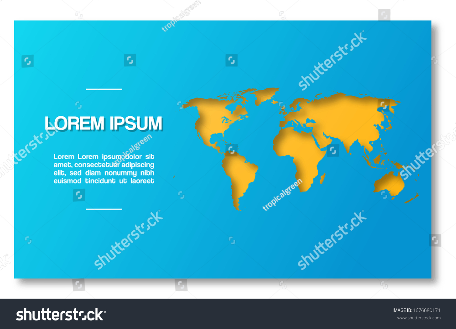 World Map Design Bright Colors Stock Vector (Royalty Free) 1676680171 ...